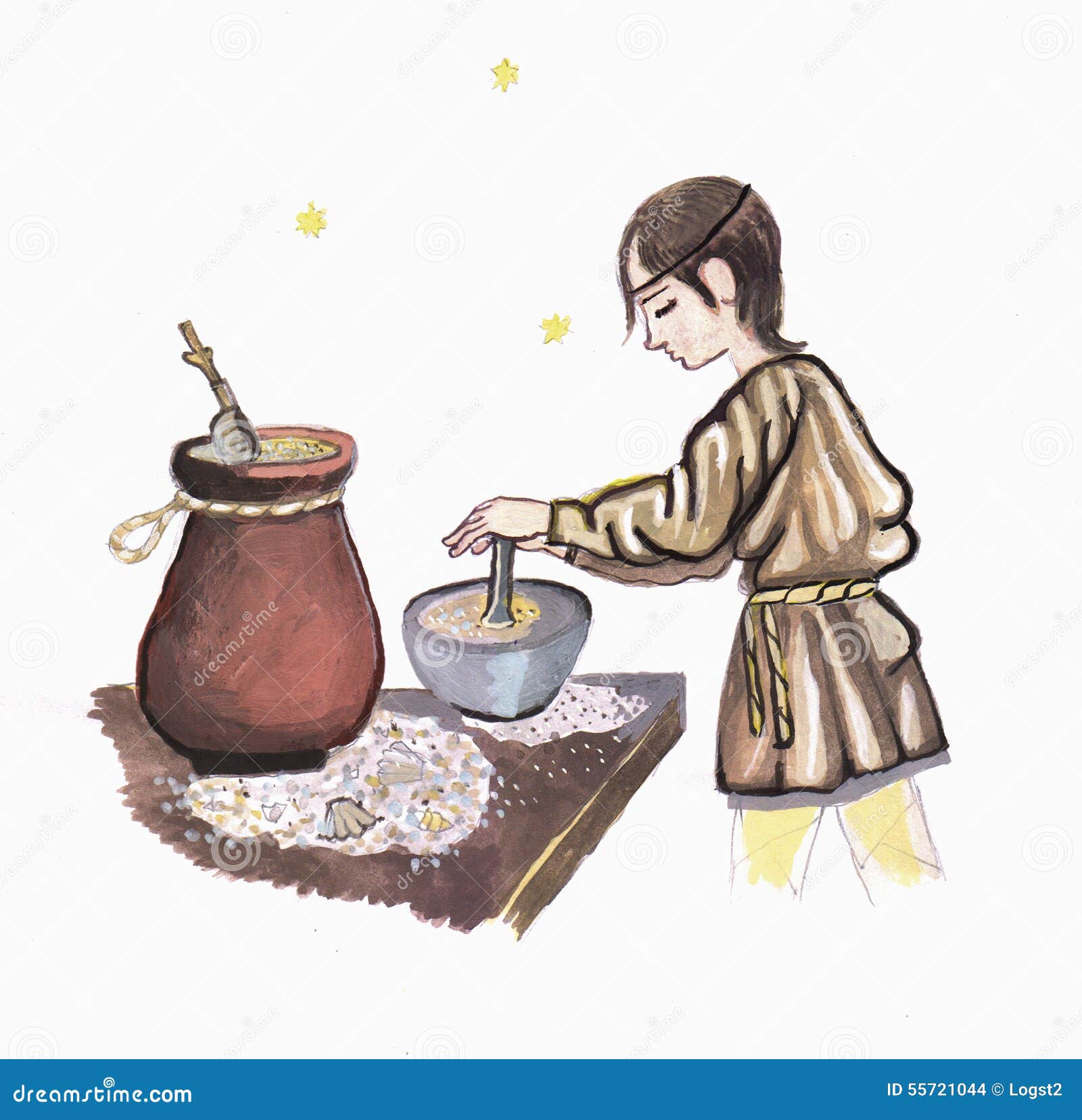 Glass Maker- Hand Drawn Color Illustration Stock Illustration ...