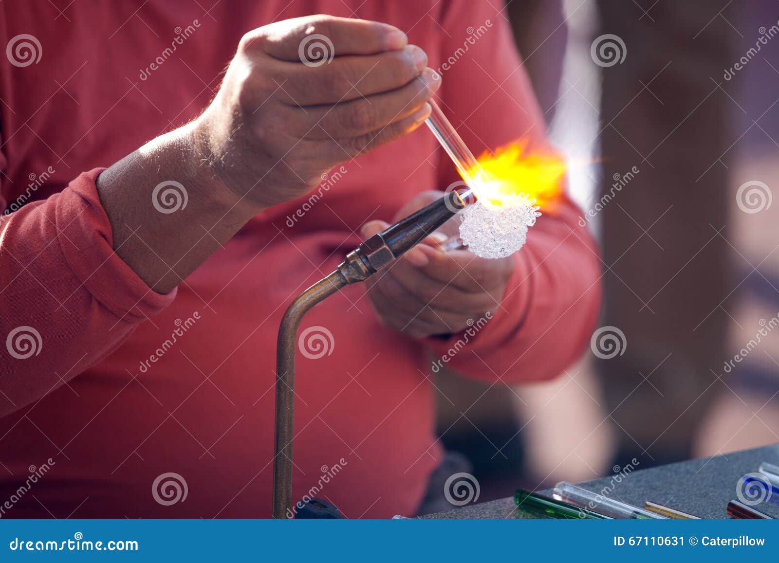 Glass Making Process - Lampwork Stock Image - Image of craft, handcraft ...