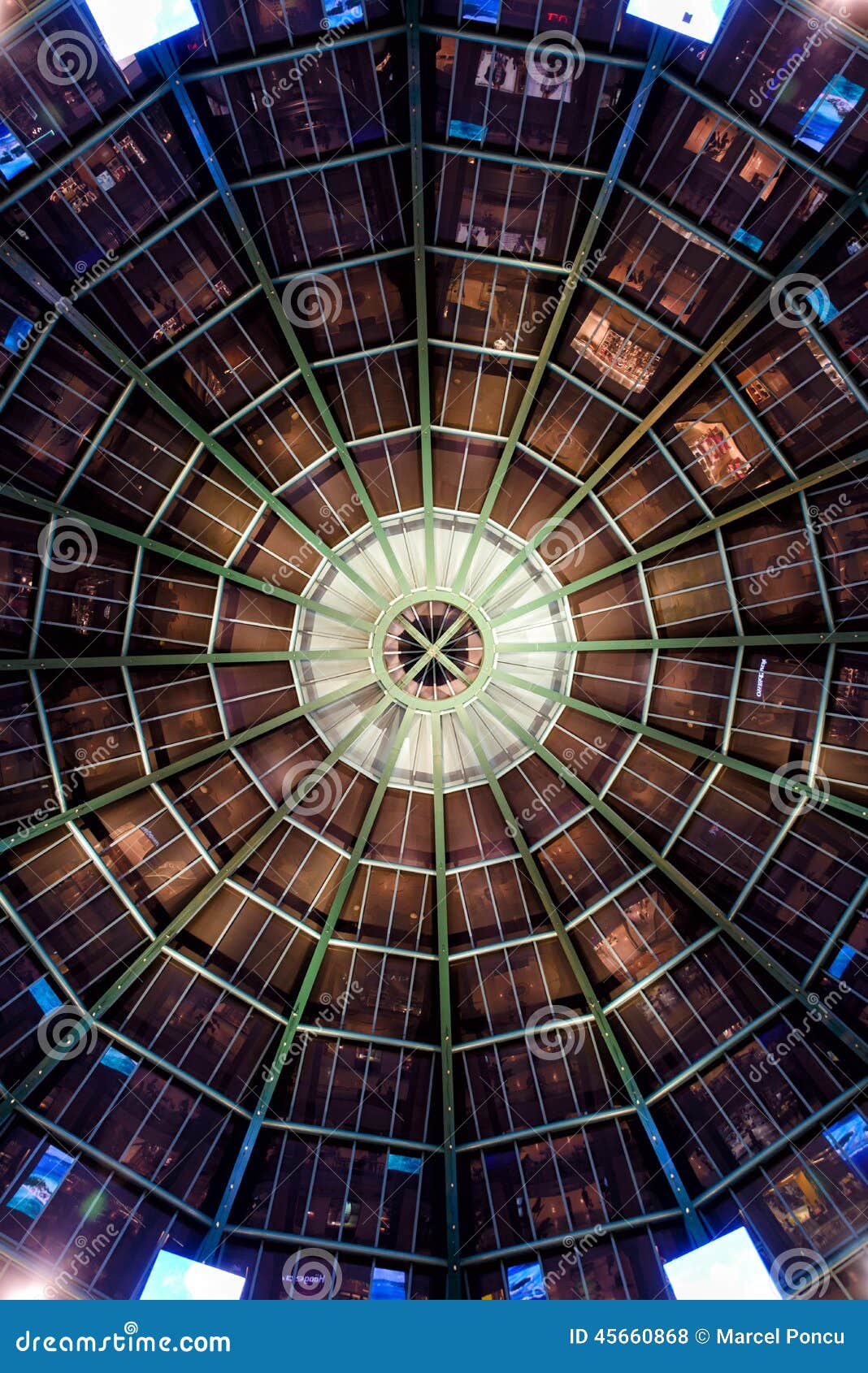 Glass mall dome stock photo. Image of ceil, indoor, design - 45660868