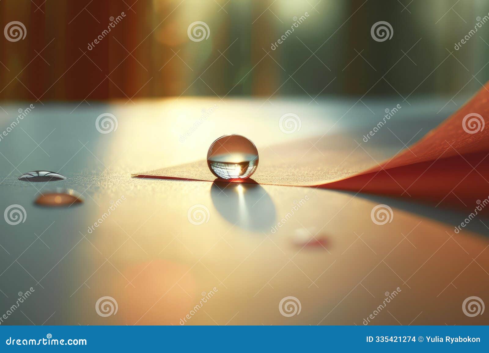 Glass Marble Casting Beautiful Lens Flare on Surface Stock Photo ...