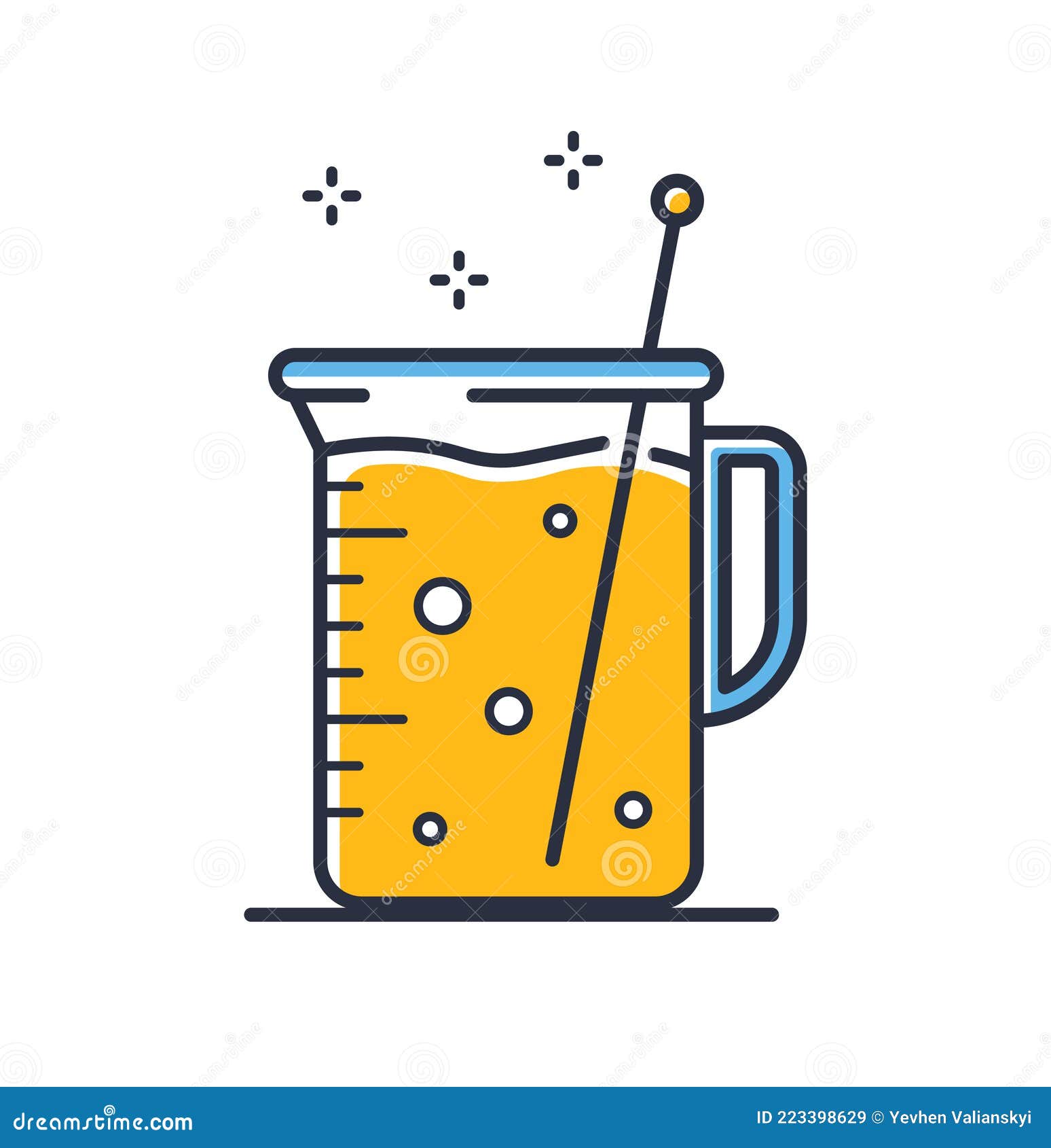 Glass Measuring Beaker with Scale. Laboratory Vessel Isolated on White ...