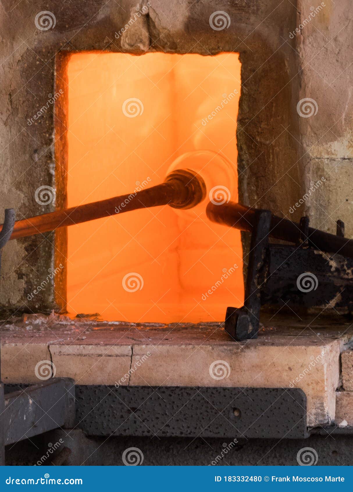 Glass melting process stock photo. Image of melting - 183332480