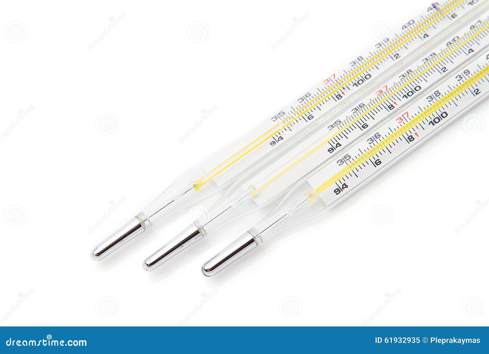 Glass Mercury Thermometer Isolated Stock Image - Image of health, glass ...