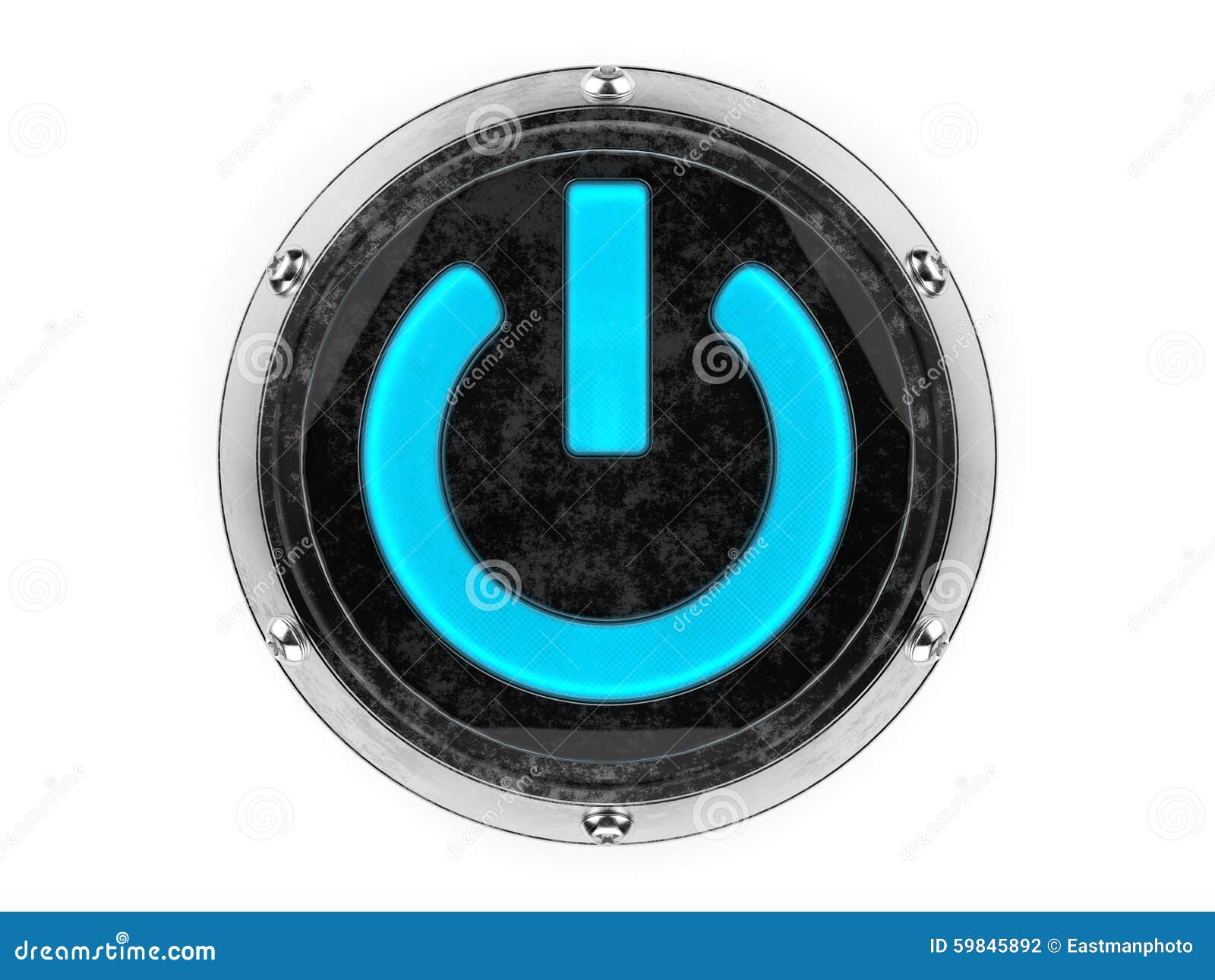 Glass and Metal Circle Power Symbol Stock Photo - Image of isolated ...