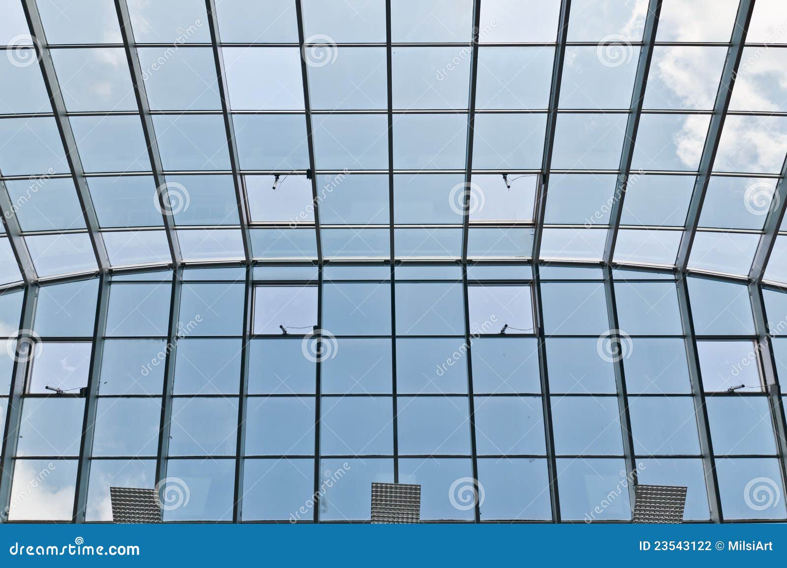 Glass and metal roof stock photo. Image of acturator - 23543122