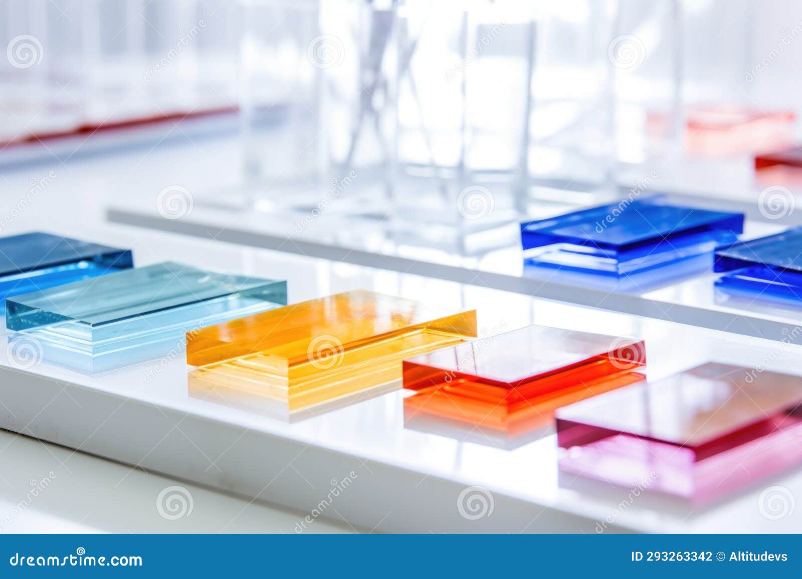 Glass Microscope Slides on a White Lab Bench Stock Photo - Image of ...