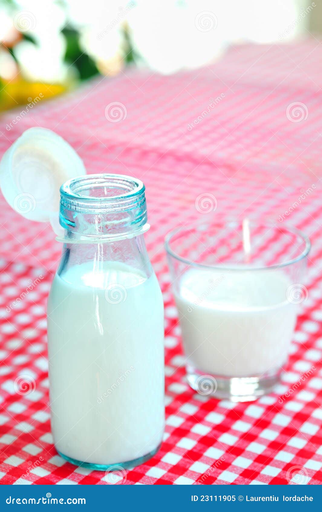 Glass of Milk and Bottle on Table Stock Image - Image of still ...
