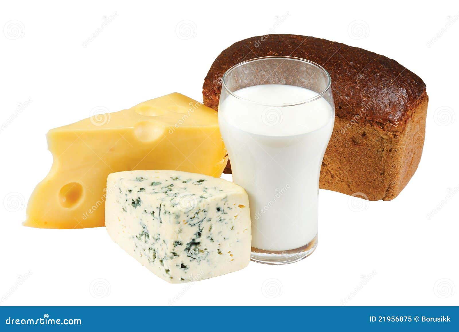 Glass Of Milk, Bread And Cheese Royalty Free Stock Photo - Image: 21956875