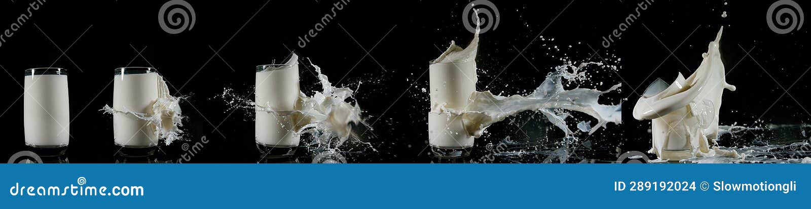 Glass of Milk Exploding Against White Background Stock Photo - Image of ...