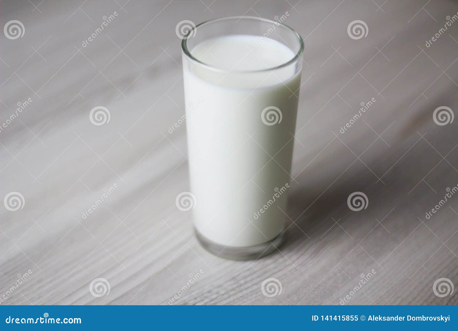 Glass with Milk on the Light Wooden Table Stock Image - Image of ...