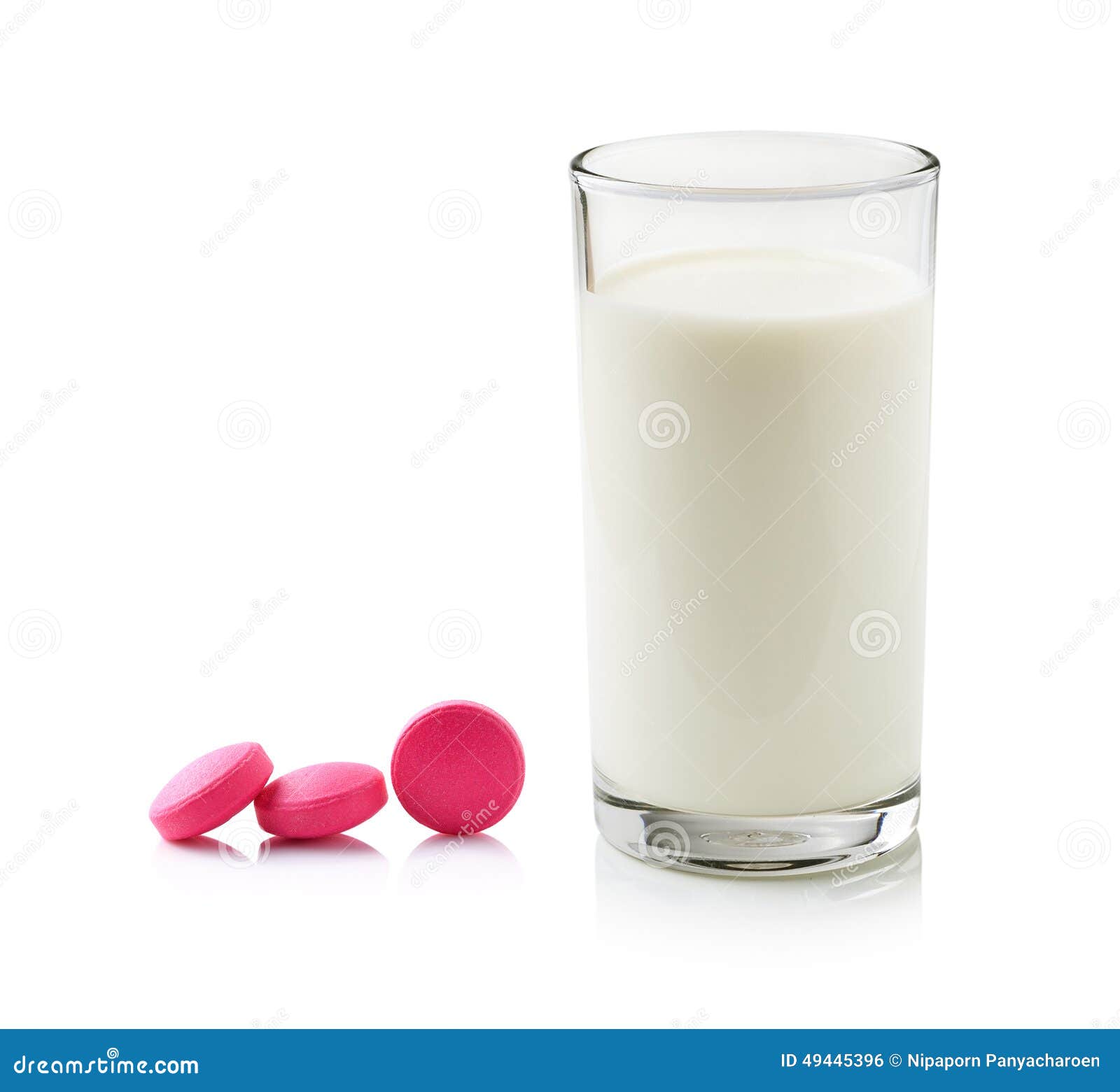 Glass of milk and pill stock photo. Image of flowing - 49445396