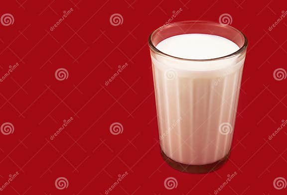 Glass with milk on the red stock image. Image of healthy - 12527021