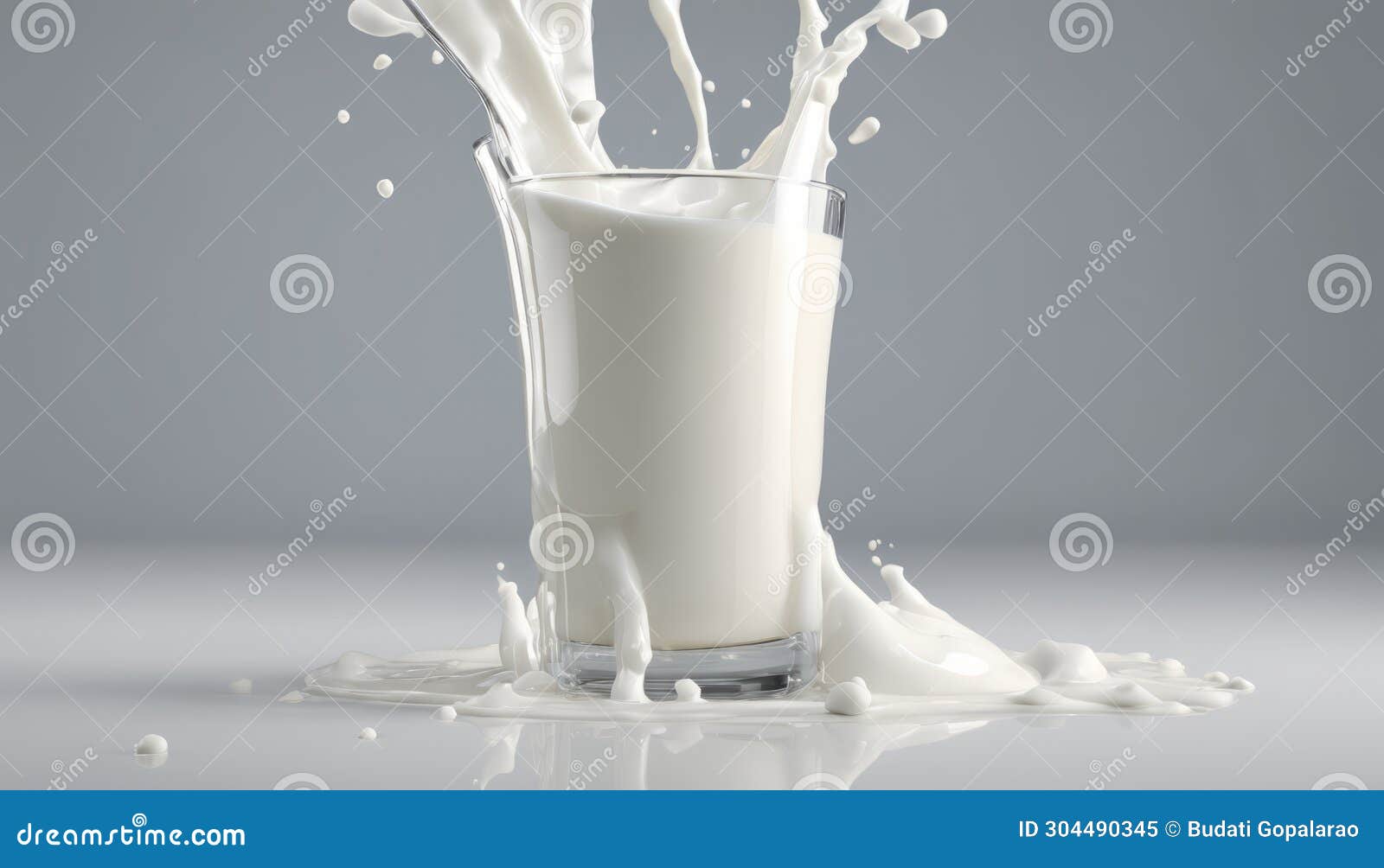 A Glass of Milk with Milk Spilling Out Stock Illustration ...