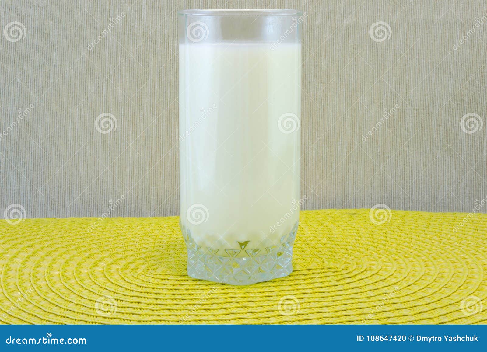 Glass of Milk Standing on the Table Stock Photo - Image of farm, dairy ...