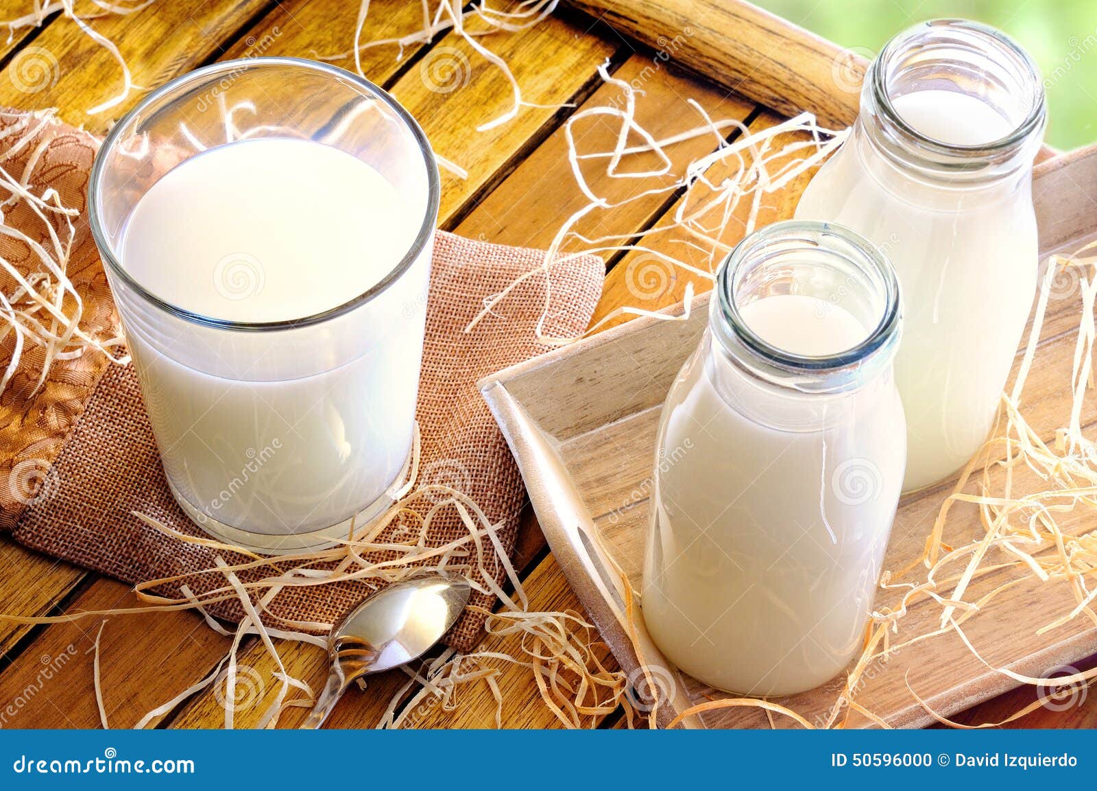 Glass of Milk on a Table on the Field Top View Stock Photo - Image of ...