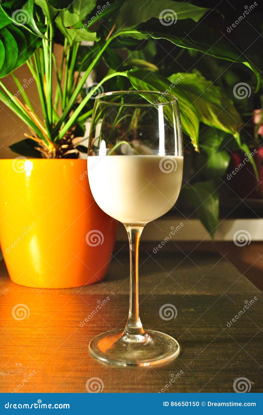 Glass of milk on the table stock photo. Image of spirits - 86650150