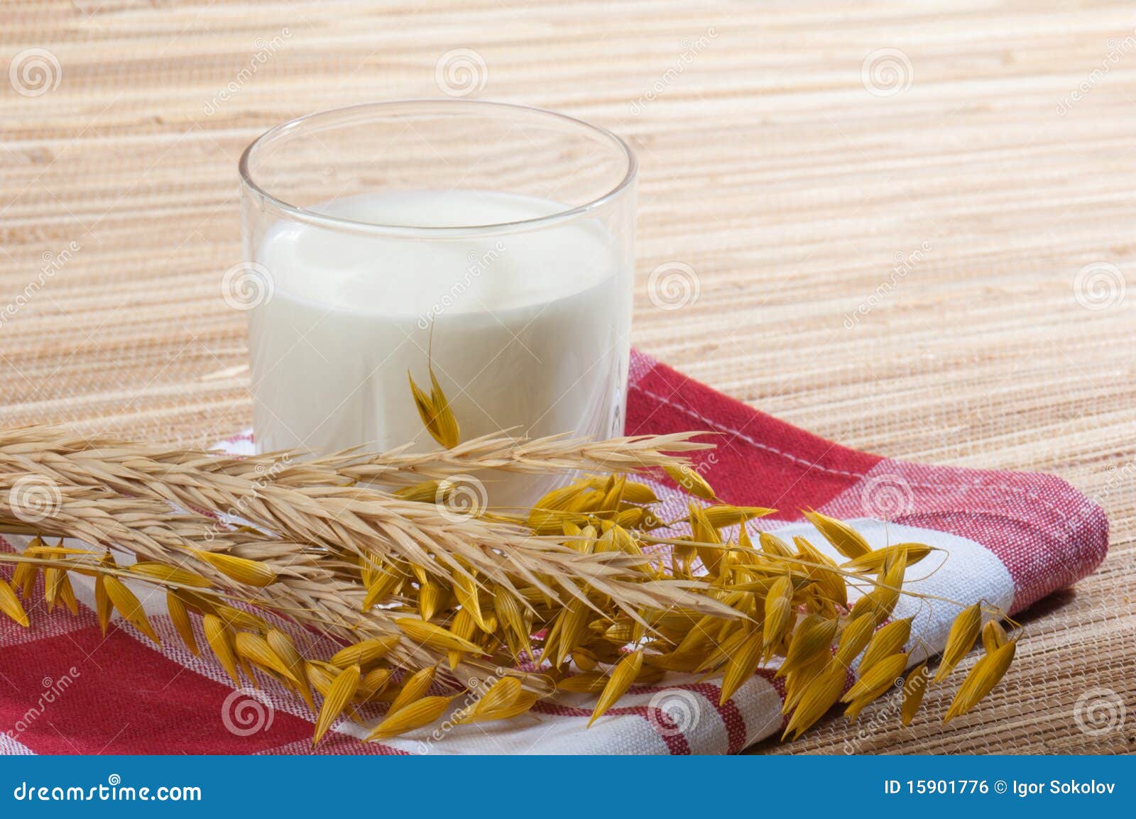 Glass of Milk and Wheat Ears Stock Photo - Image of glass, brown: 15901776