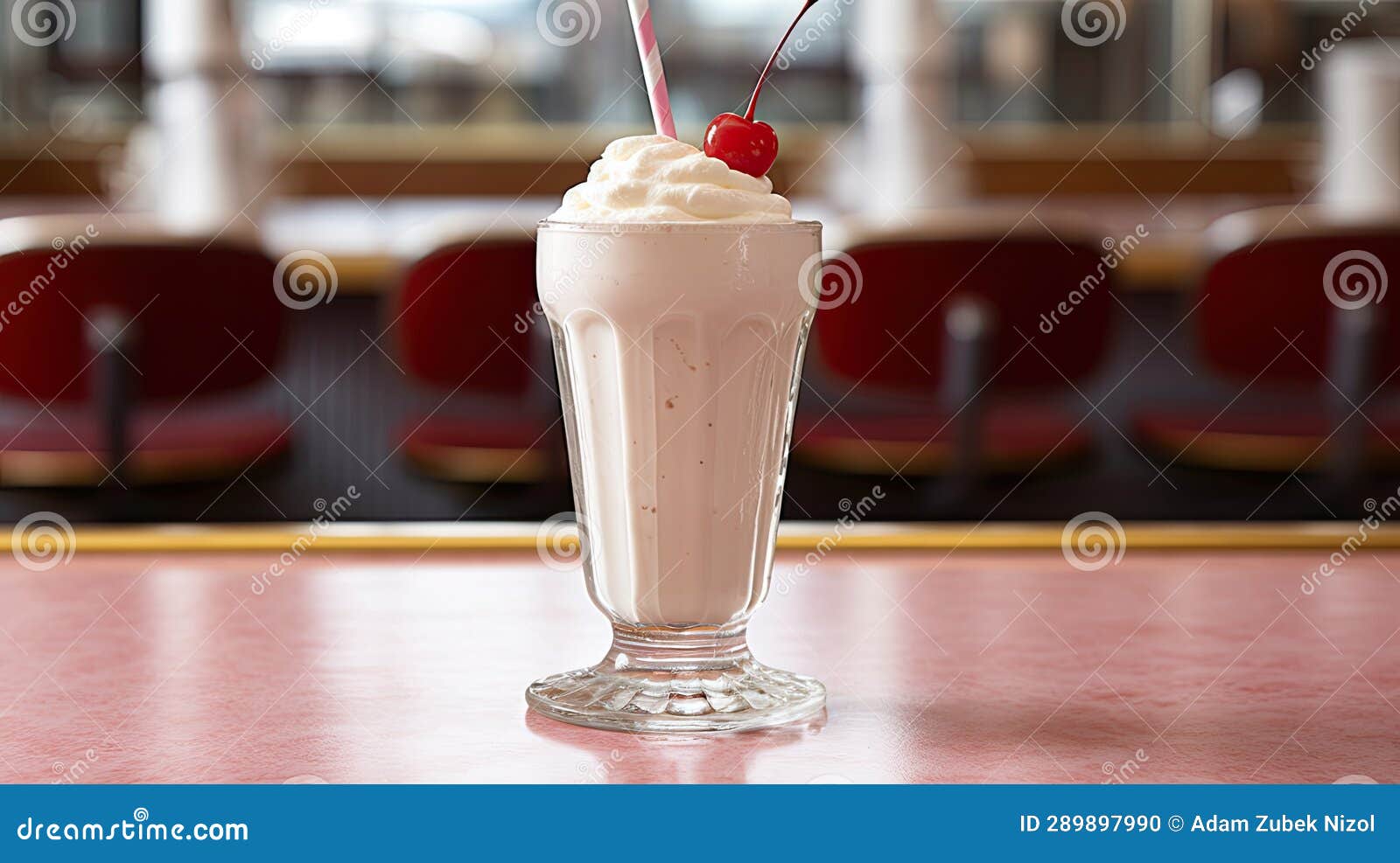 A Glass of Milkshake with a Cherry on Top Stock Illustration ...