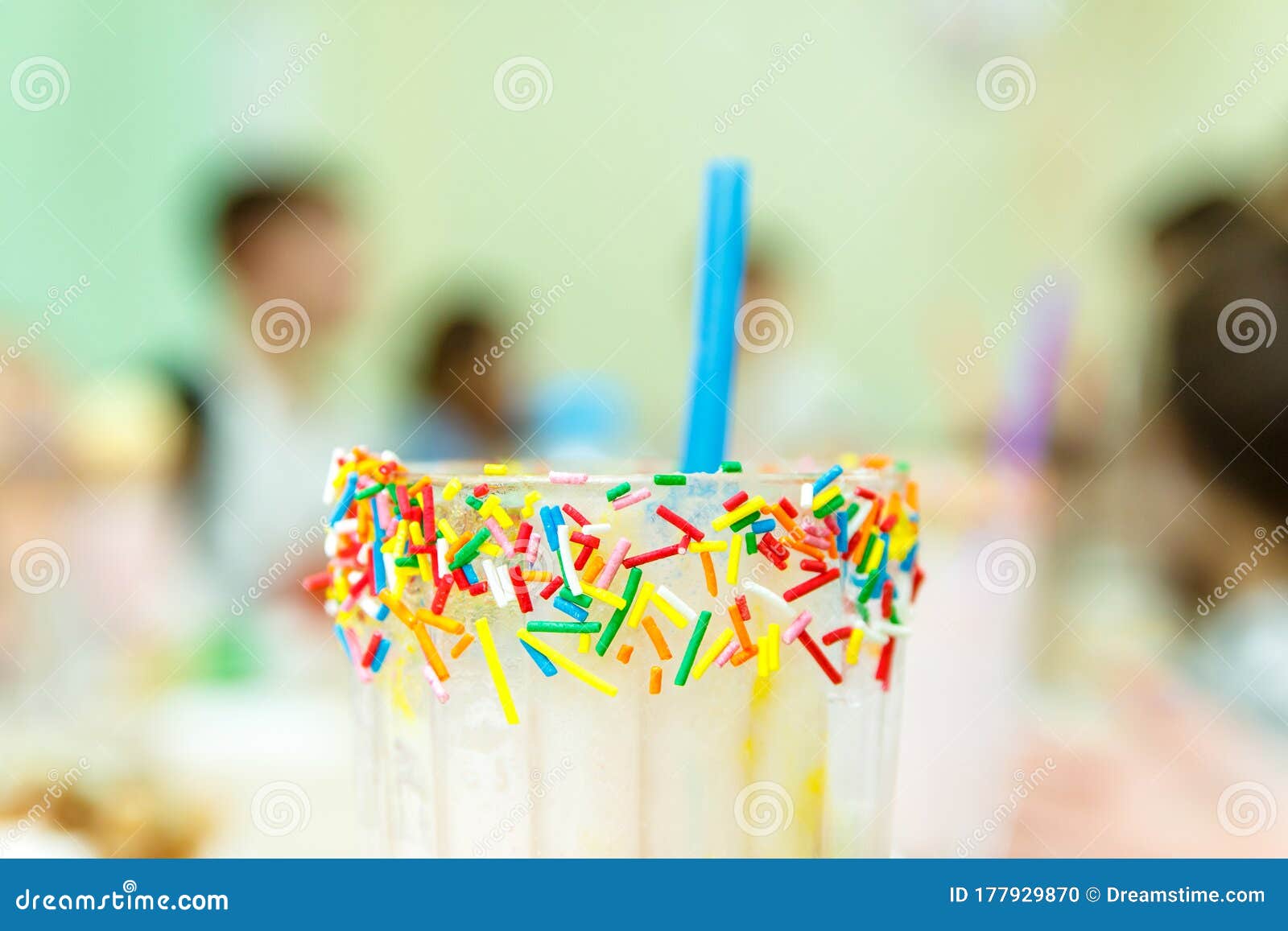 A Glass of Milkshake with Sprinkles Stock Photo - Image of celebration ...