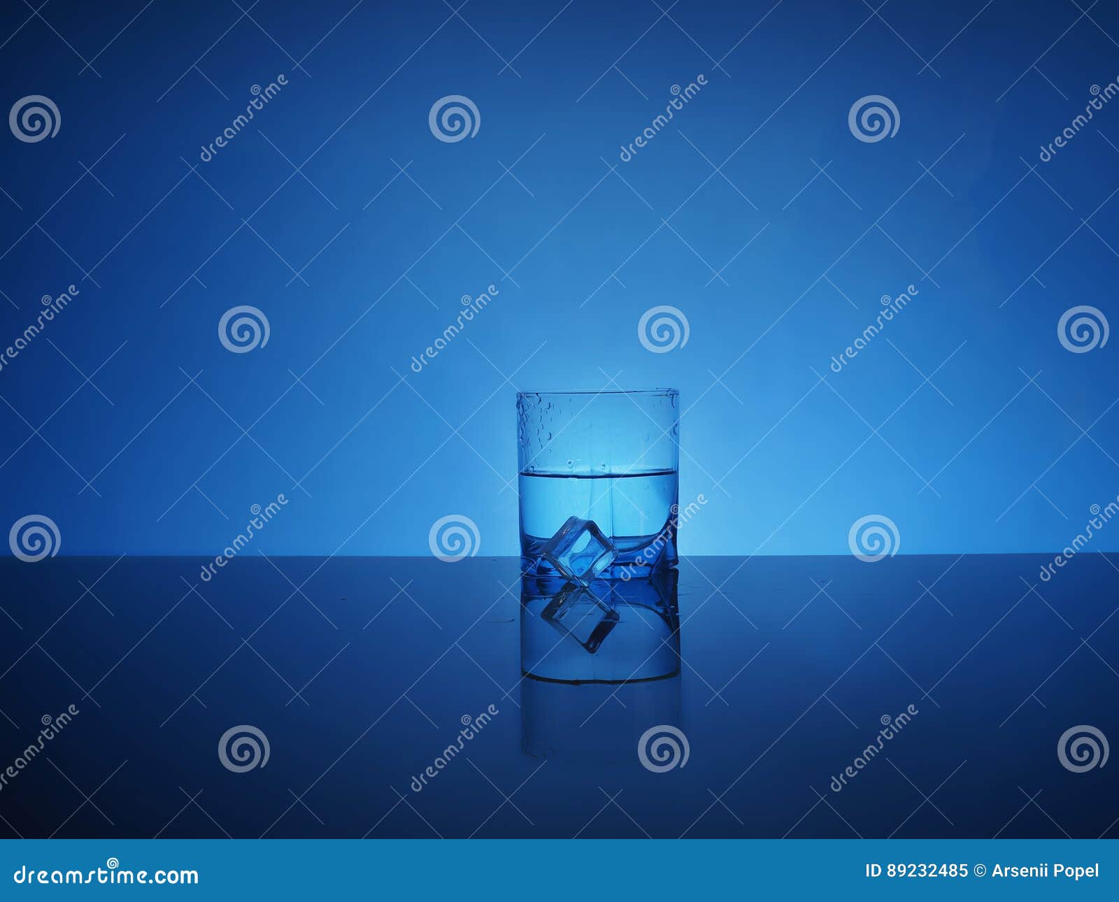 Glass of Mineral Clear Water with Ice Stock Image - Image of drink ...