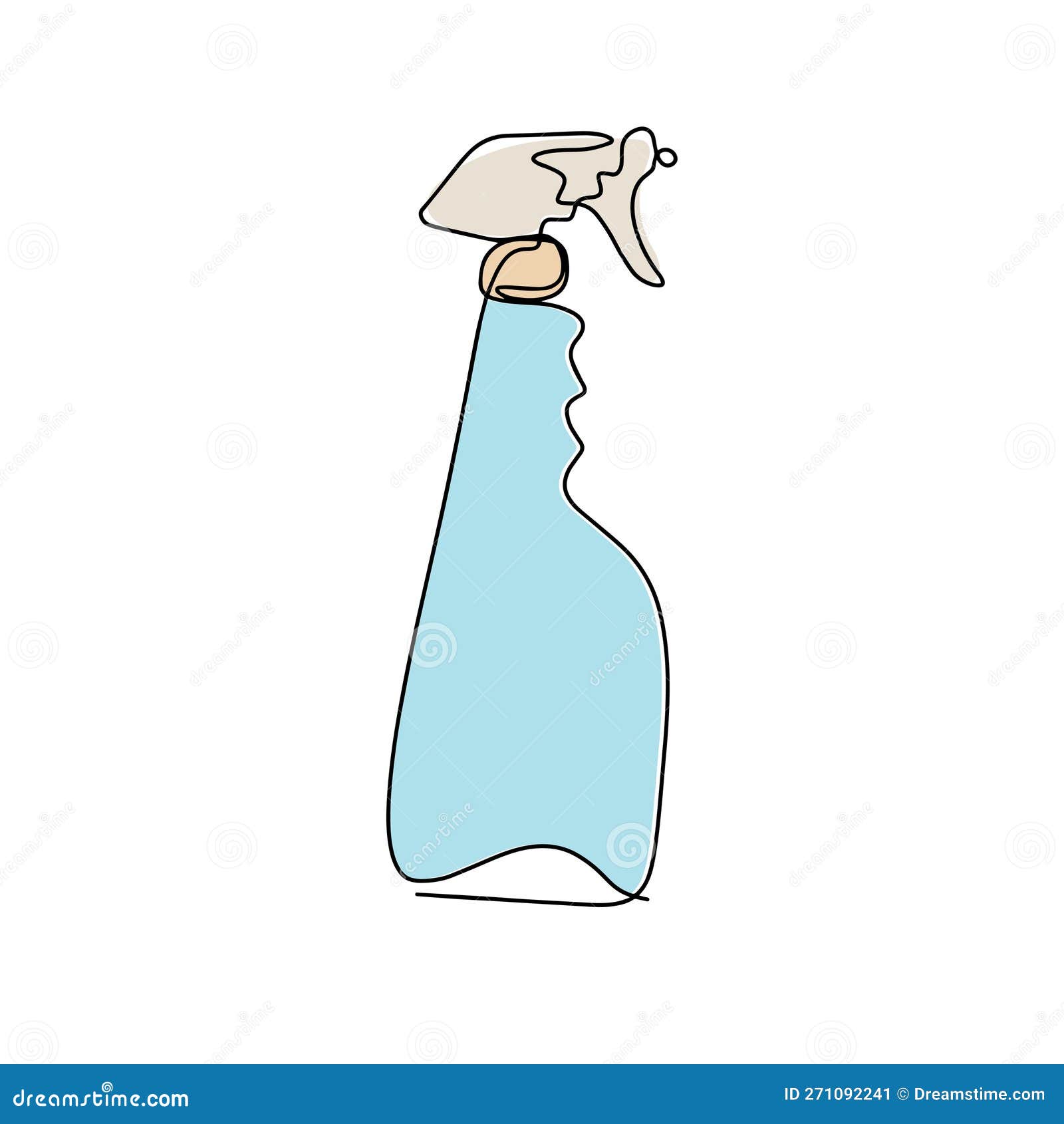 Glass and Mirror Cleaning Spray Icon Drawn in One Line. Vector ...
