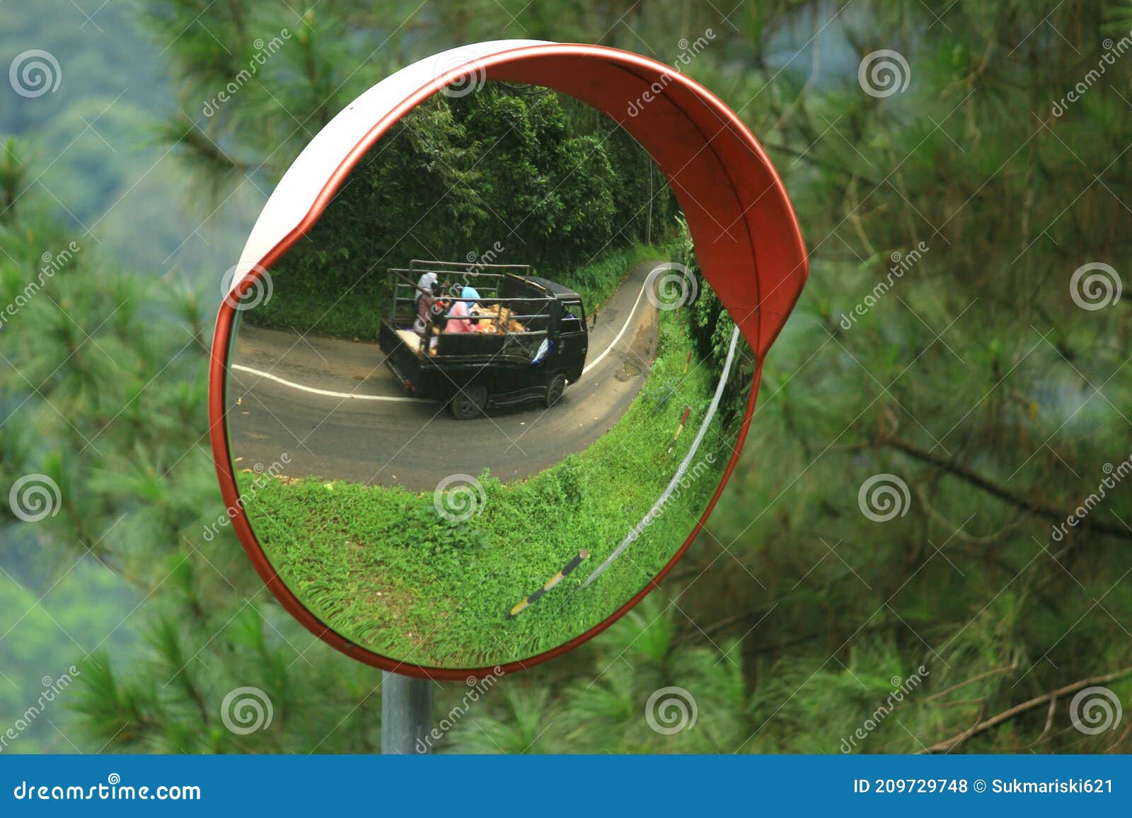 Glass Mirrors for Warning Signs on the Highway Stock Photo - Image of ...