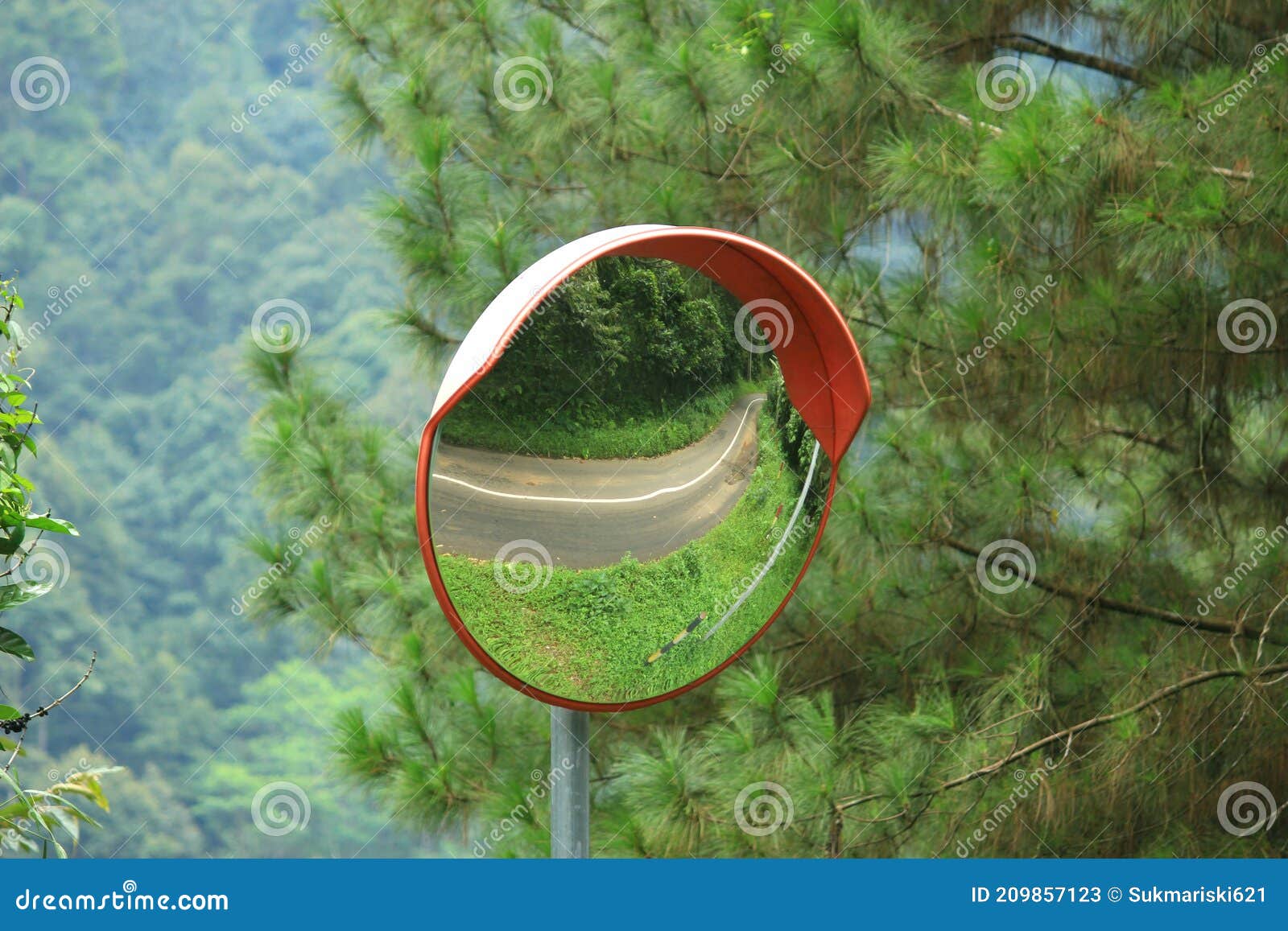 Glass Mirrors for Warning Signs on the Highway Stock Image - Image of ...
