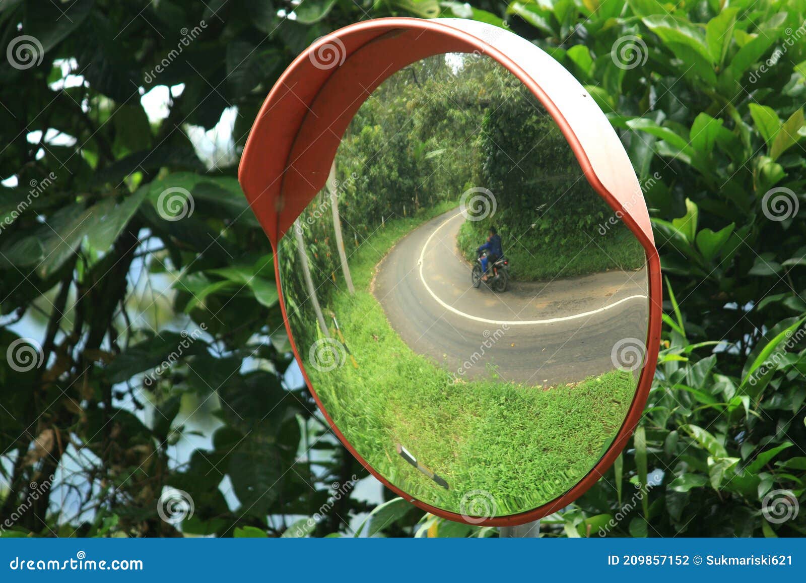 Glass Mirrors for Warning Signs on the Highway Stock Photo - Image of ...