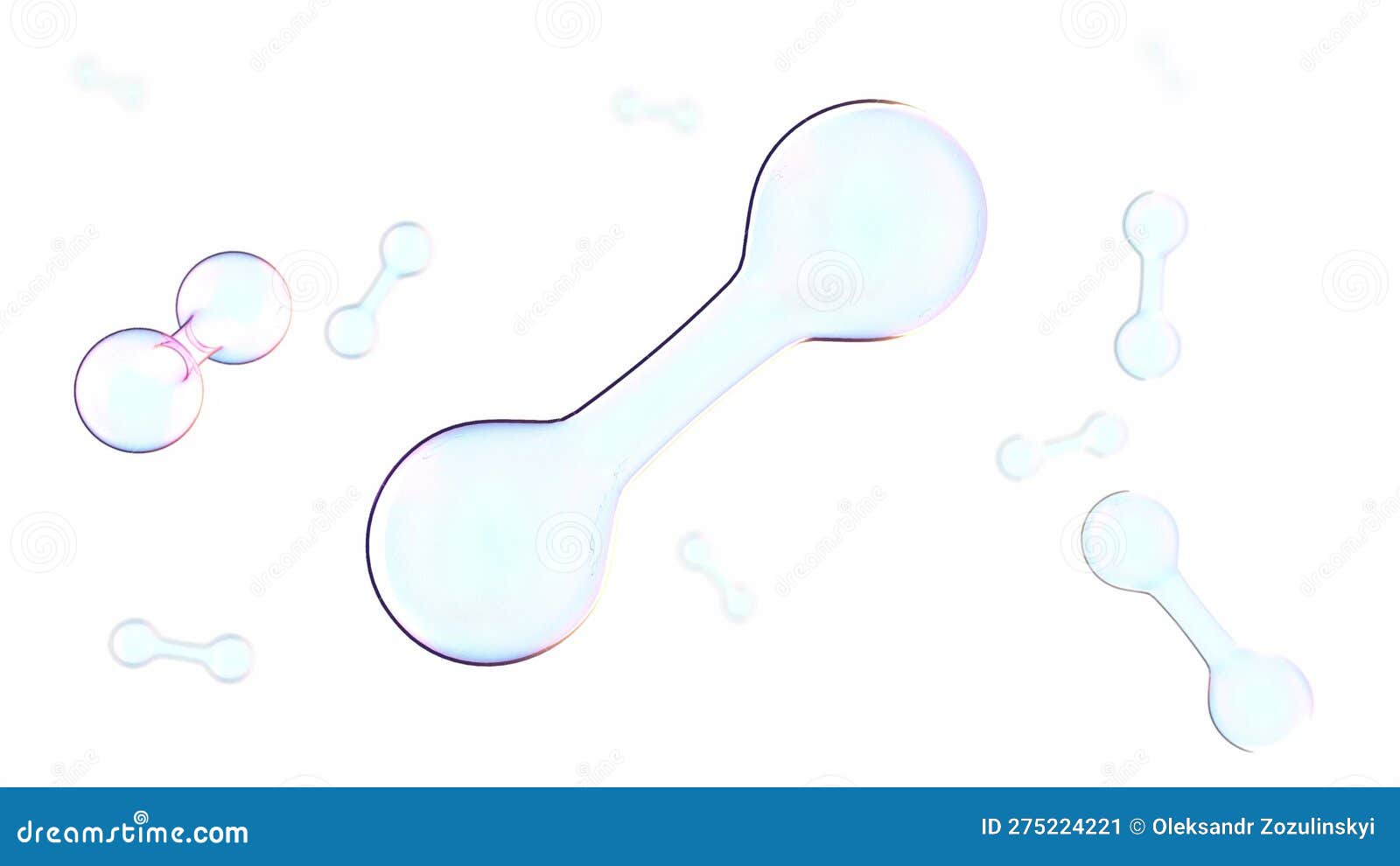 Glass Model of a Hydrogen Molecule H2 Intro 3d Stock Illustration ...