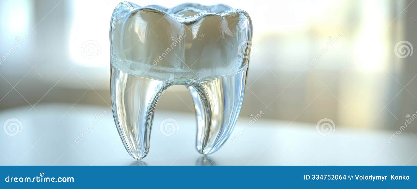 Glass Model of a Molar Tooth on Blurred Background, Dental Care Concept ...