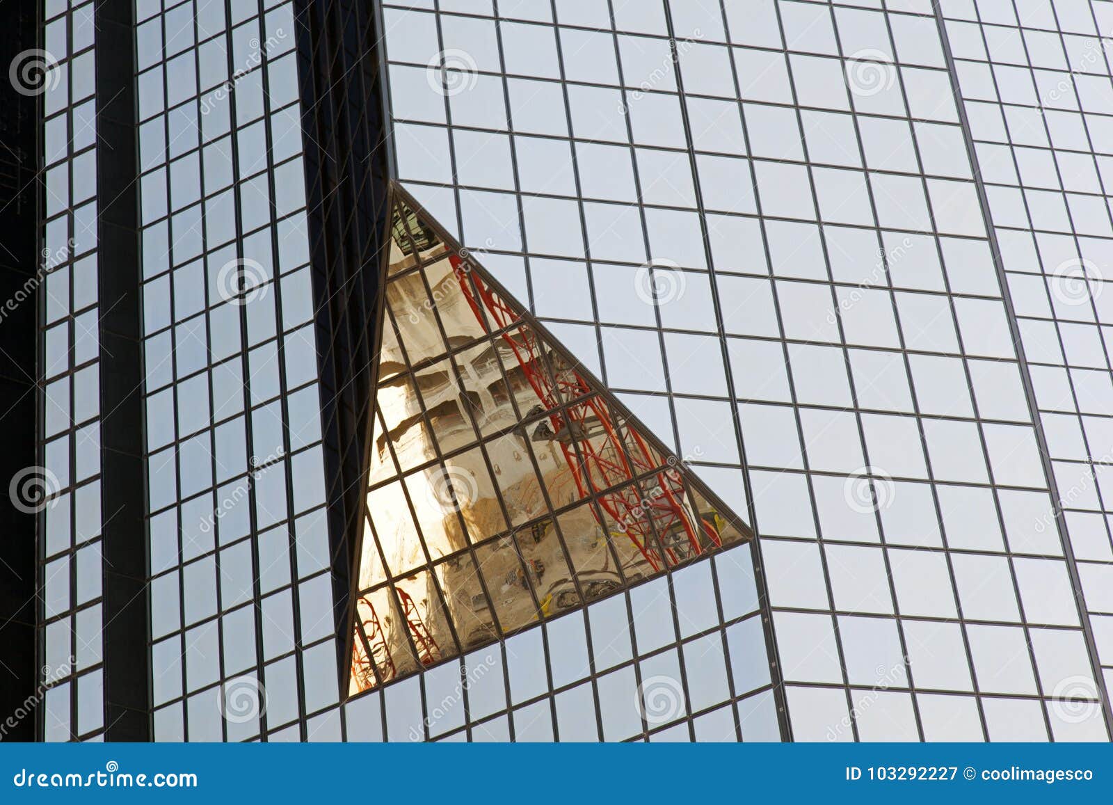 A Glass Modern Building with Geometric Angles and Reflection Stock ...