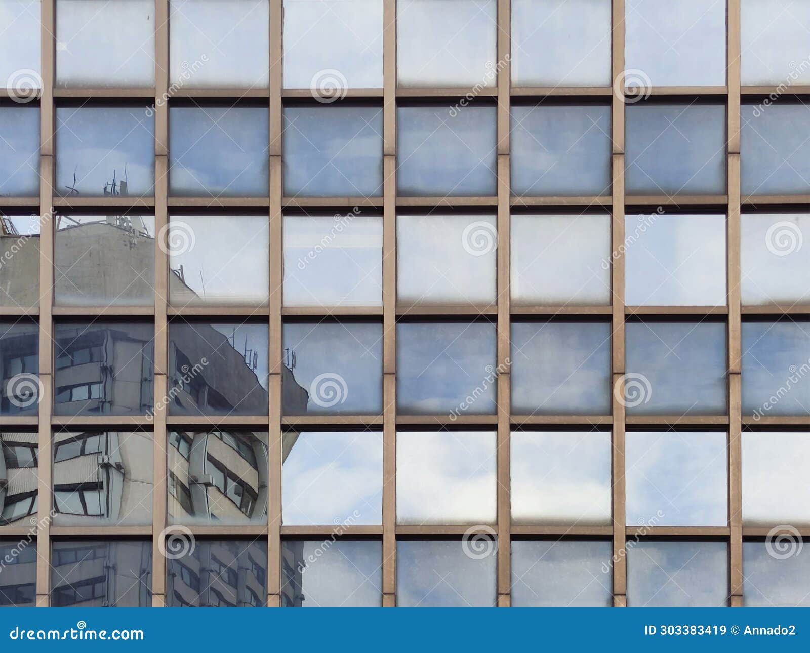 Glass Modern Facade with Another Skyscraper Reflecting Stock Image ...