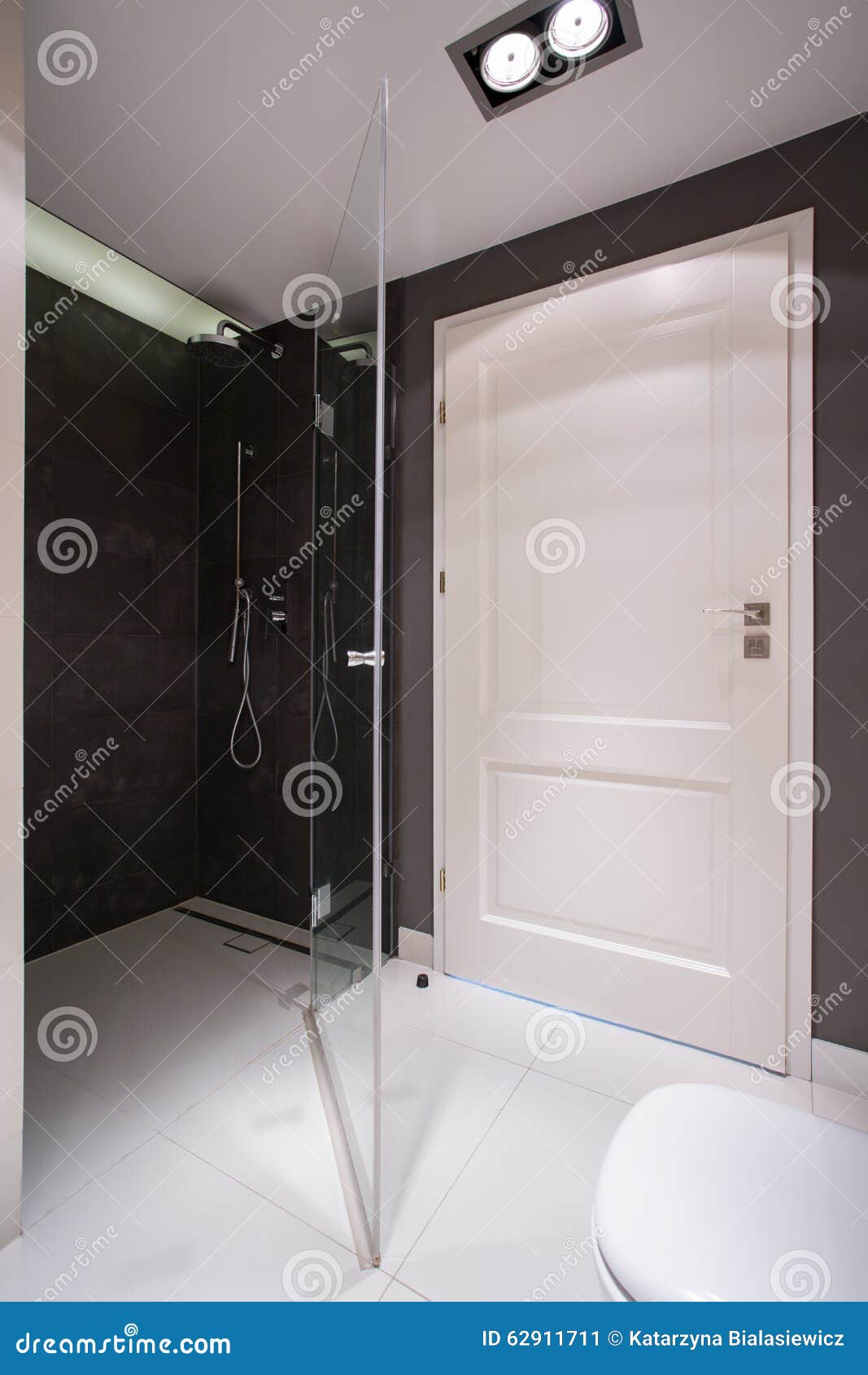 Glass modern shower cabin stock image. Image of beautiful - 62911711