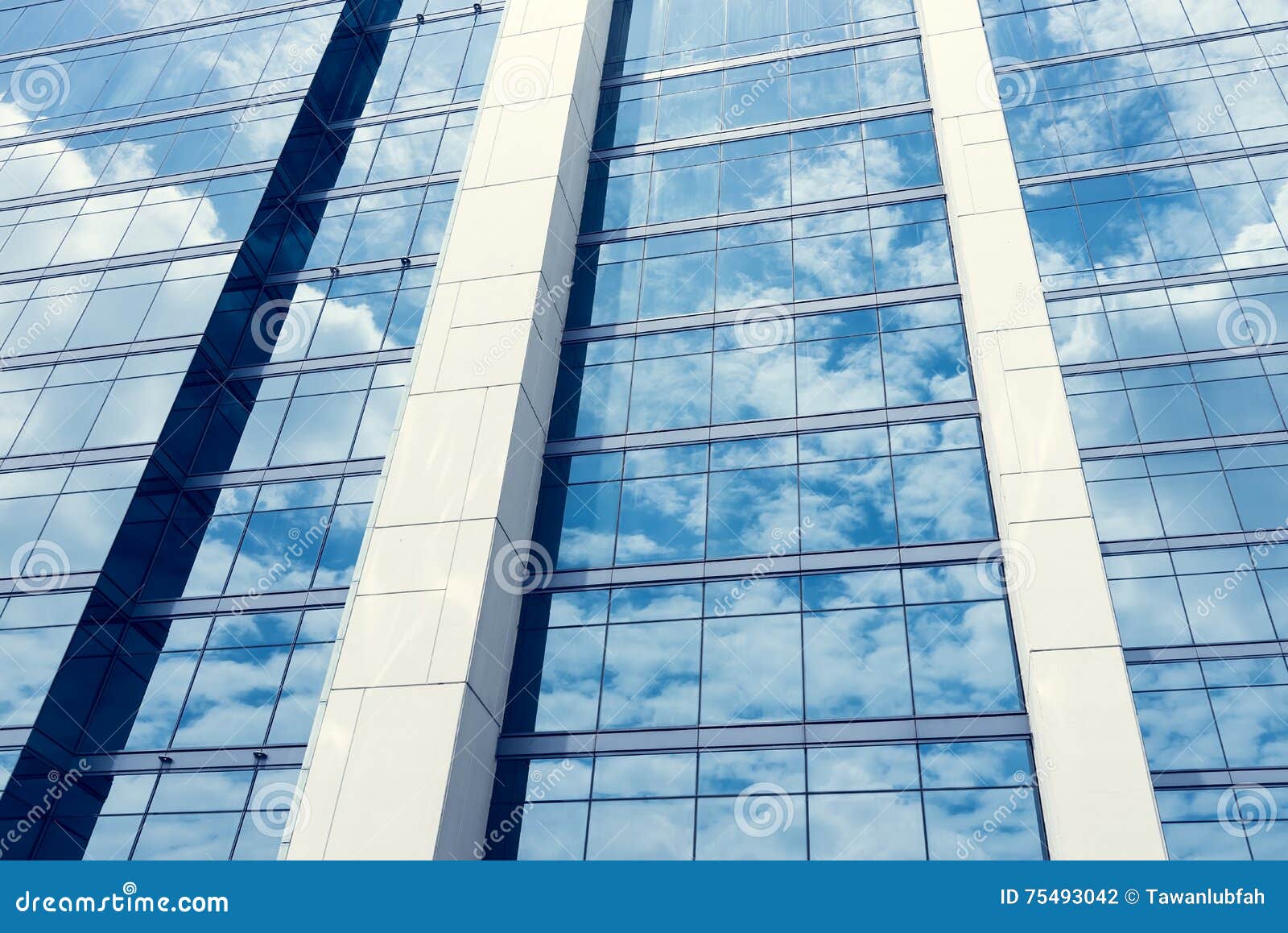Glass of Modern Tower with Sky Reflection for Business Background ...