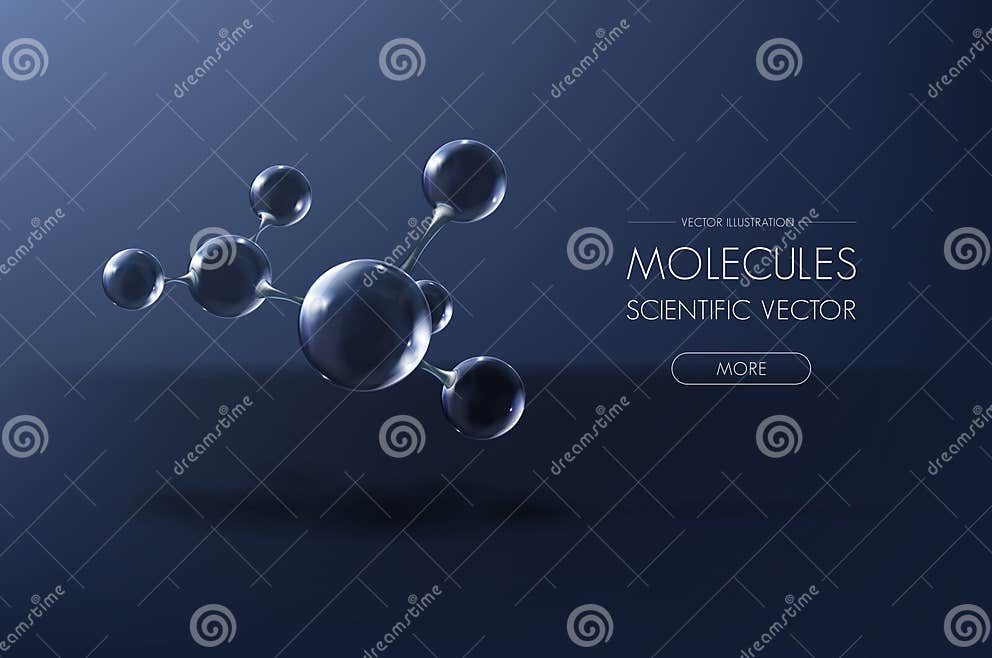Glass Molecule Atom Model Poster. Reflective and Refractive Abstract ...