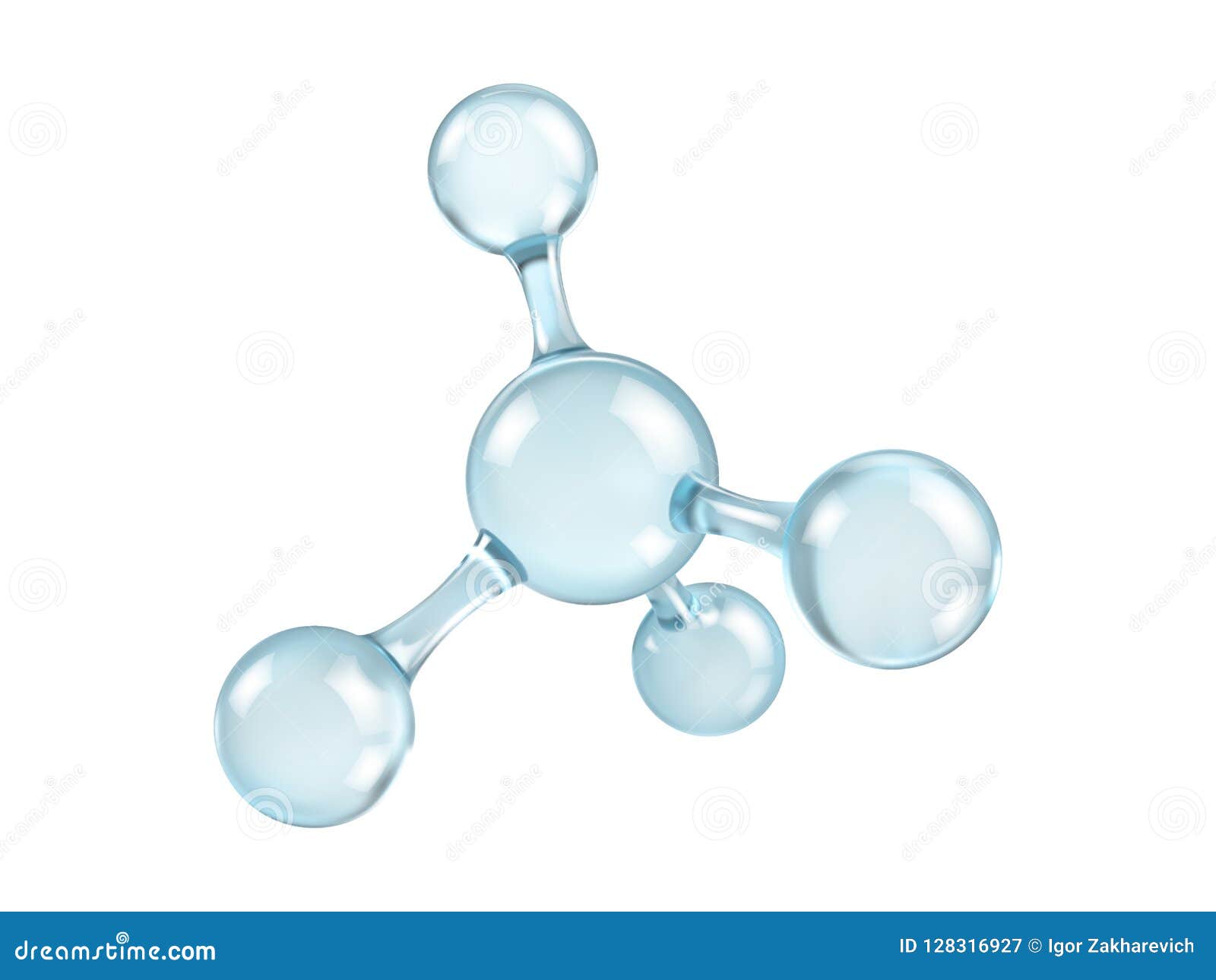 Glass Molecule Model. Reflective and Refractive Abstract Molecular ...