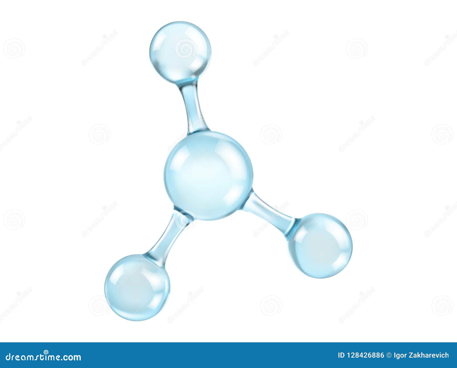 Glass Molecule Model. Reflective and Refractive Abstract Molecular ...