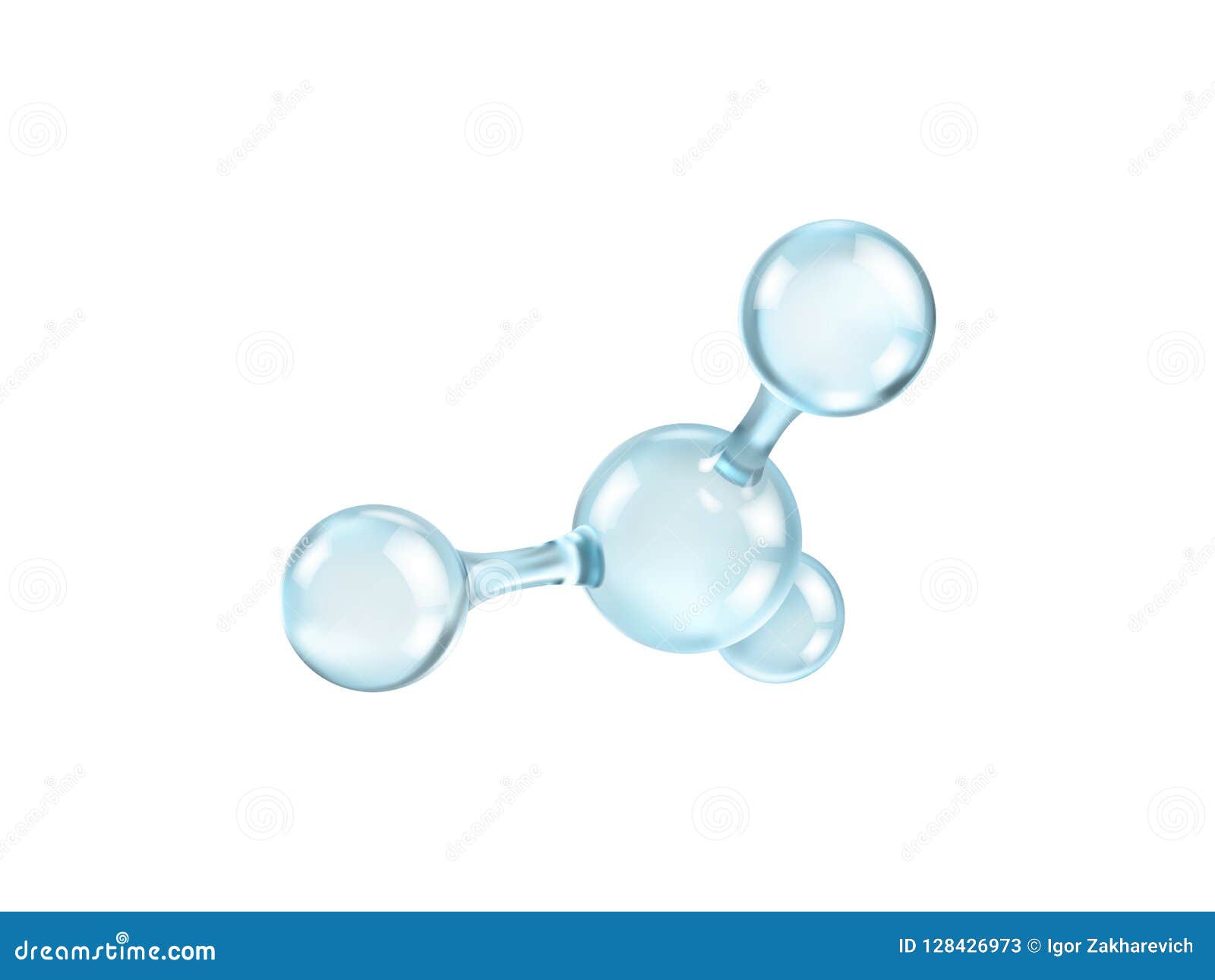 Glass Molecule Model. Reflective and Refractive Abstract Molecular ...