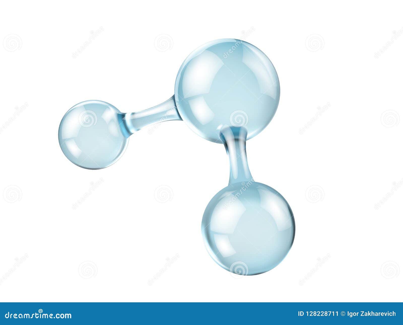 Glass Molecule Model. Reflective and Refractive Abstract Molecular ...