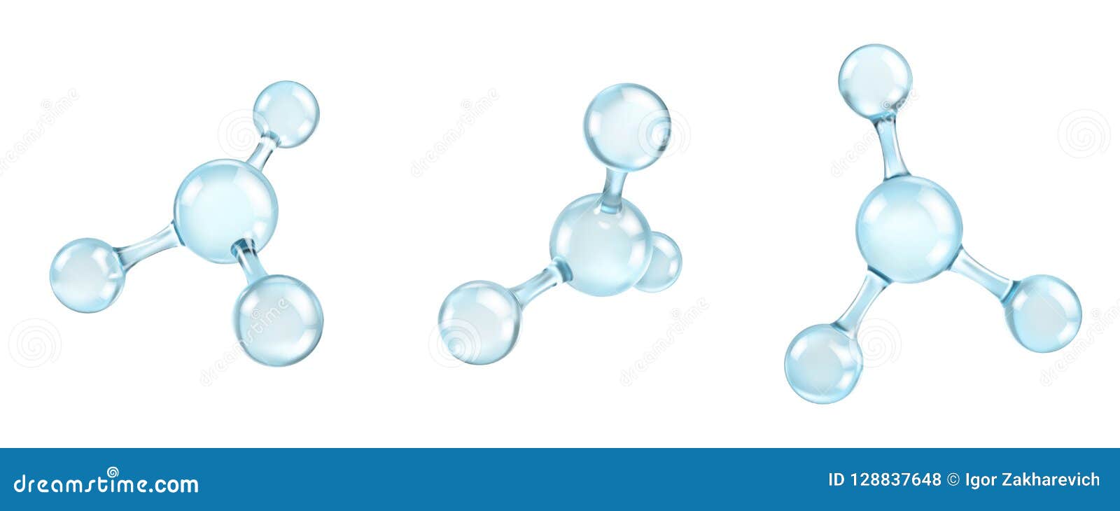 Glass Molecules Model. Reflective and Refractive Abstract Molecular ...