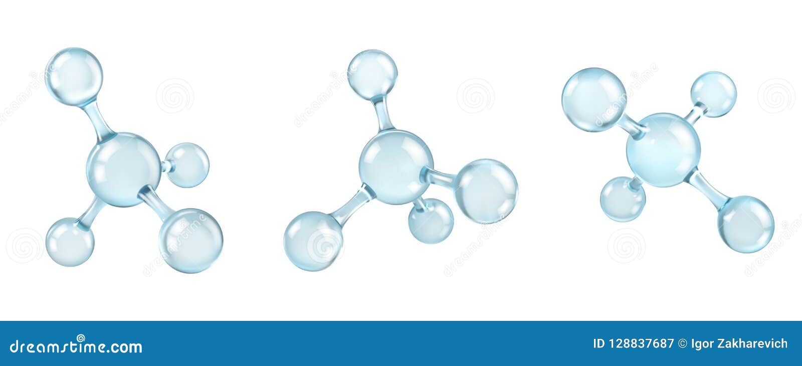Glass Molecules Model. Reflective and Refractive Abstract Molecular ...