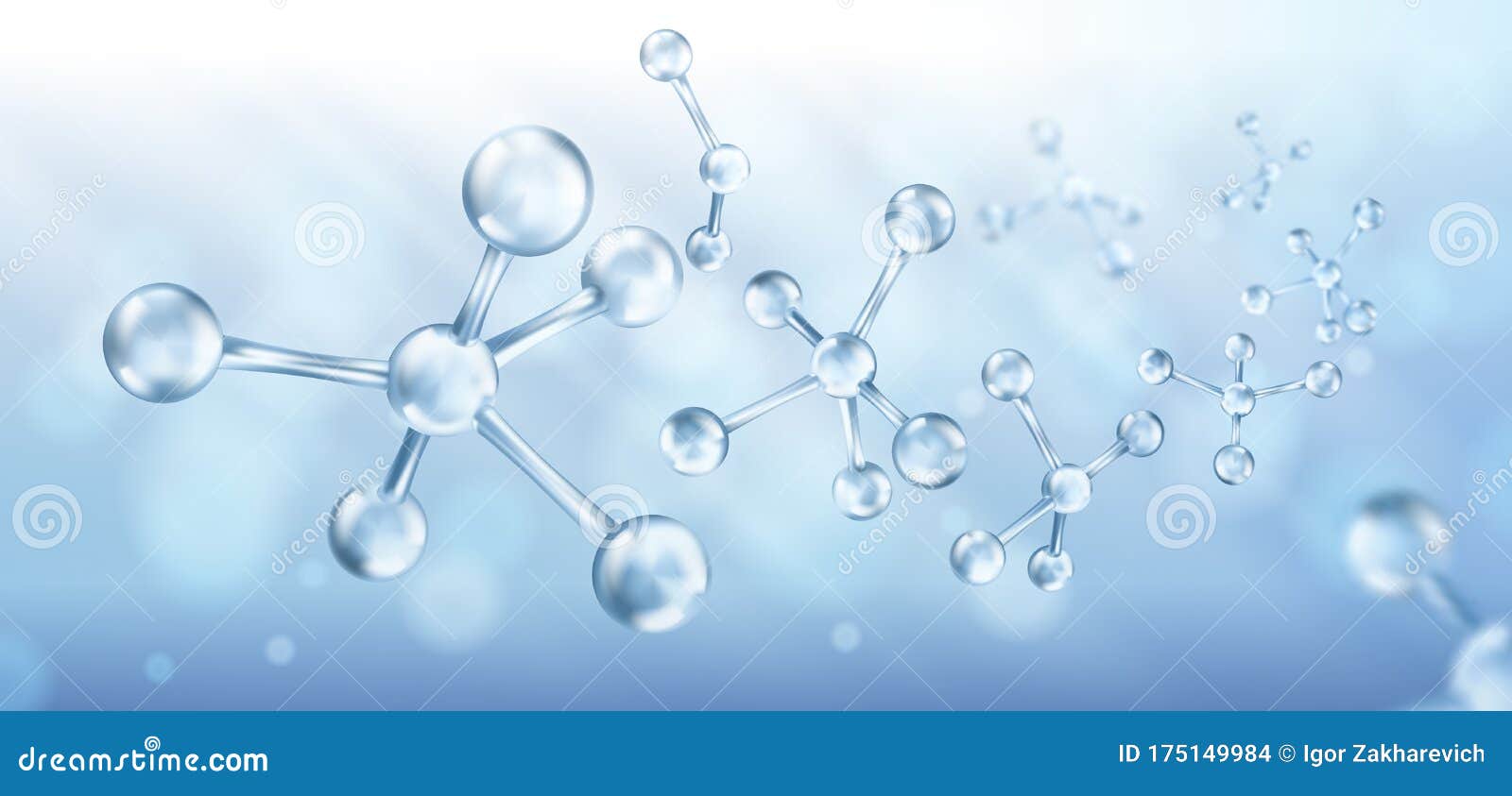 Glass Molecules Model. Reflective and Refractive Abstract Molecular ...
