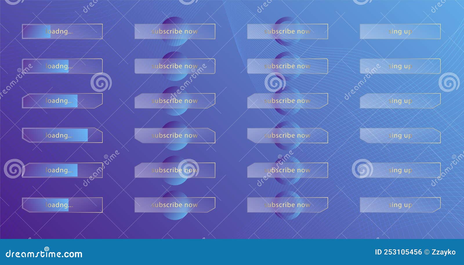 Glass Morphism Effect. Set of Transparent Frosted Acrylic Buttons and ...