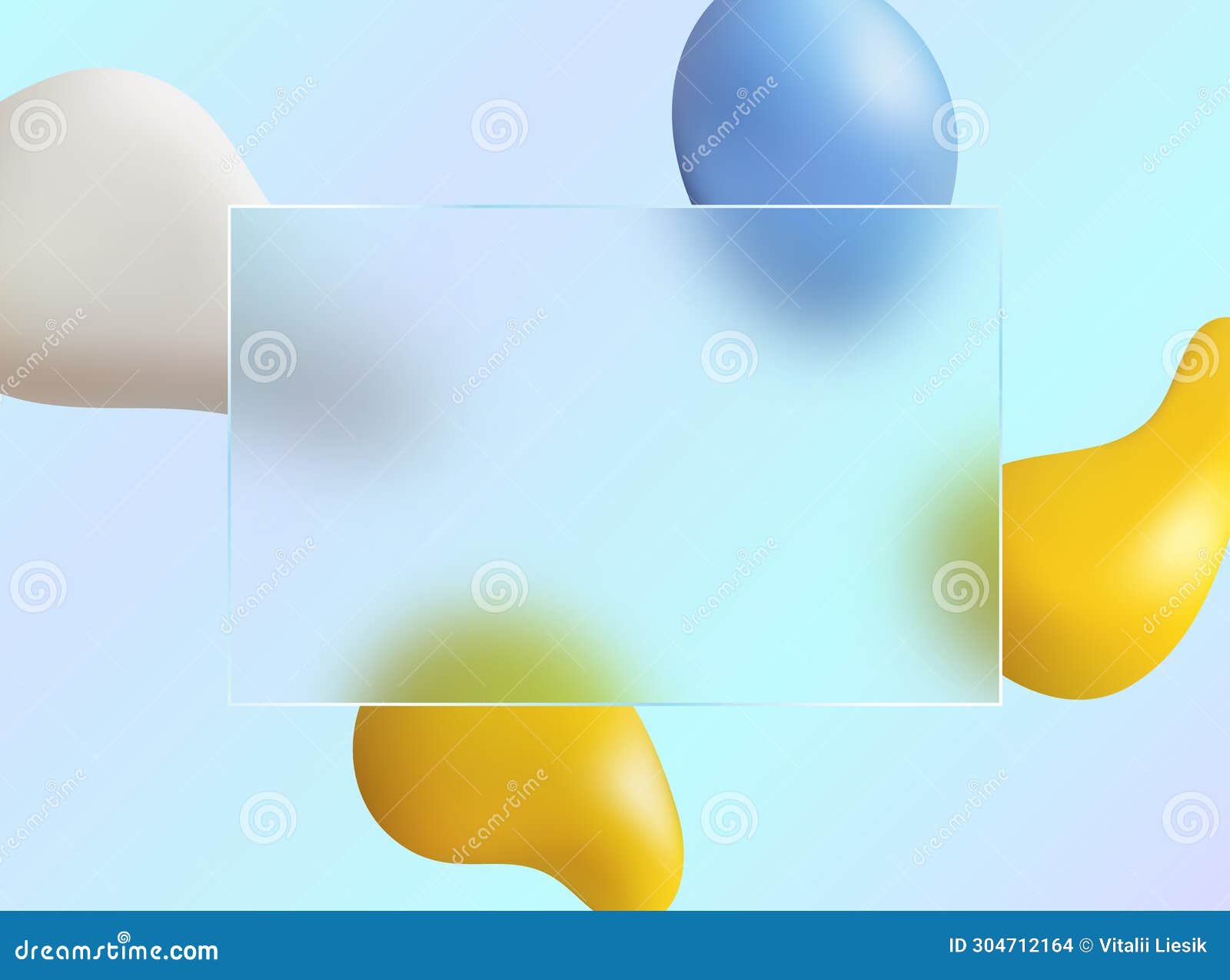 Glass Morphism Landing Page with Rectangular Glass Frame and Colorful ...