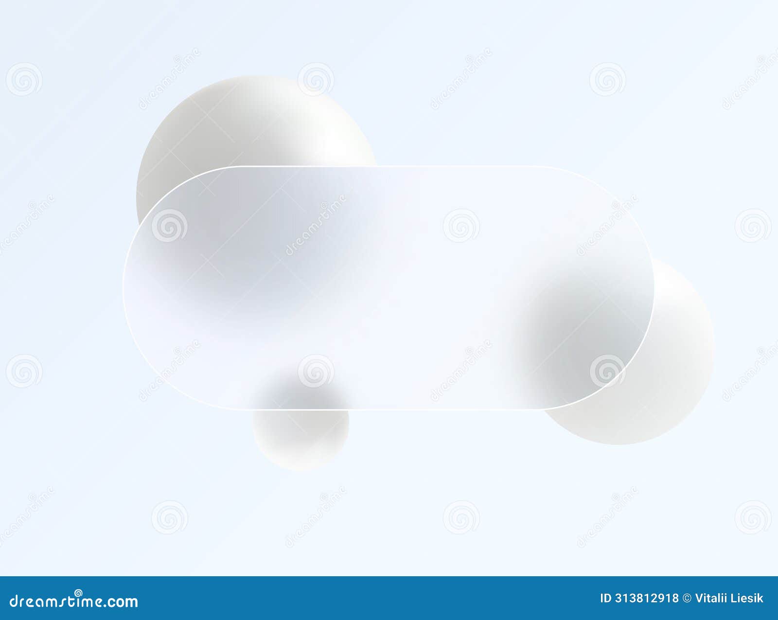 Glass Morphism Landing Page. Vector Illustration with Blurry Floating ...