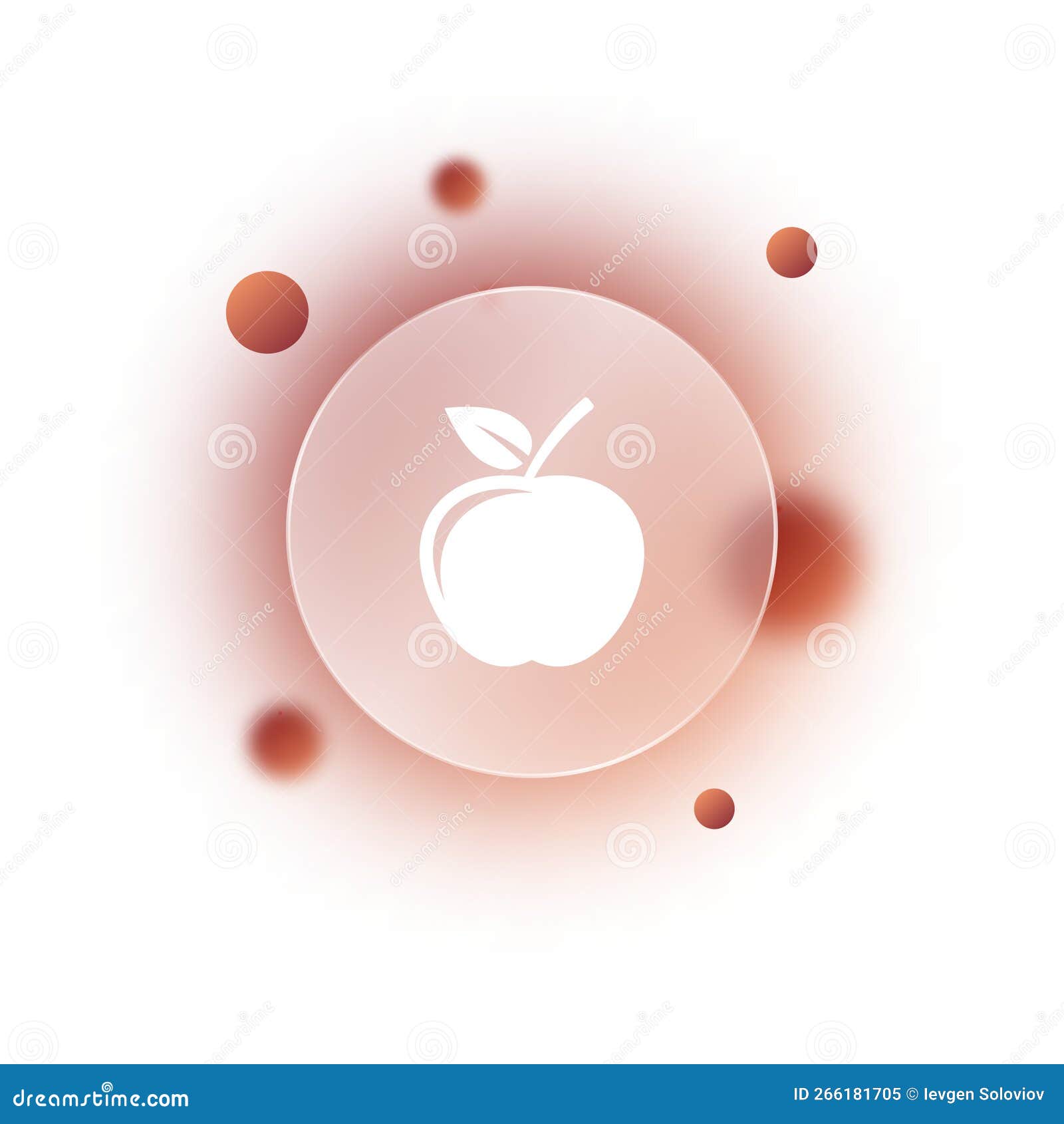 Glass Morphism Red Apple Icon Stock Vector - Illustration of ball ...