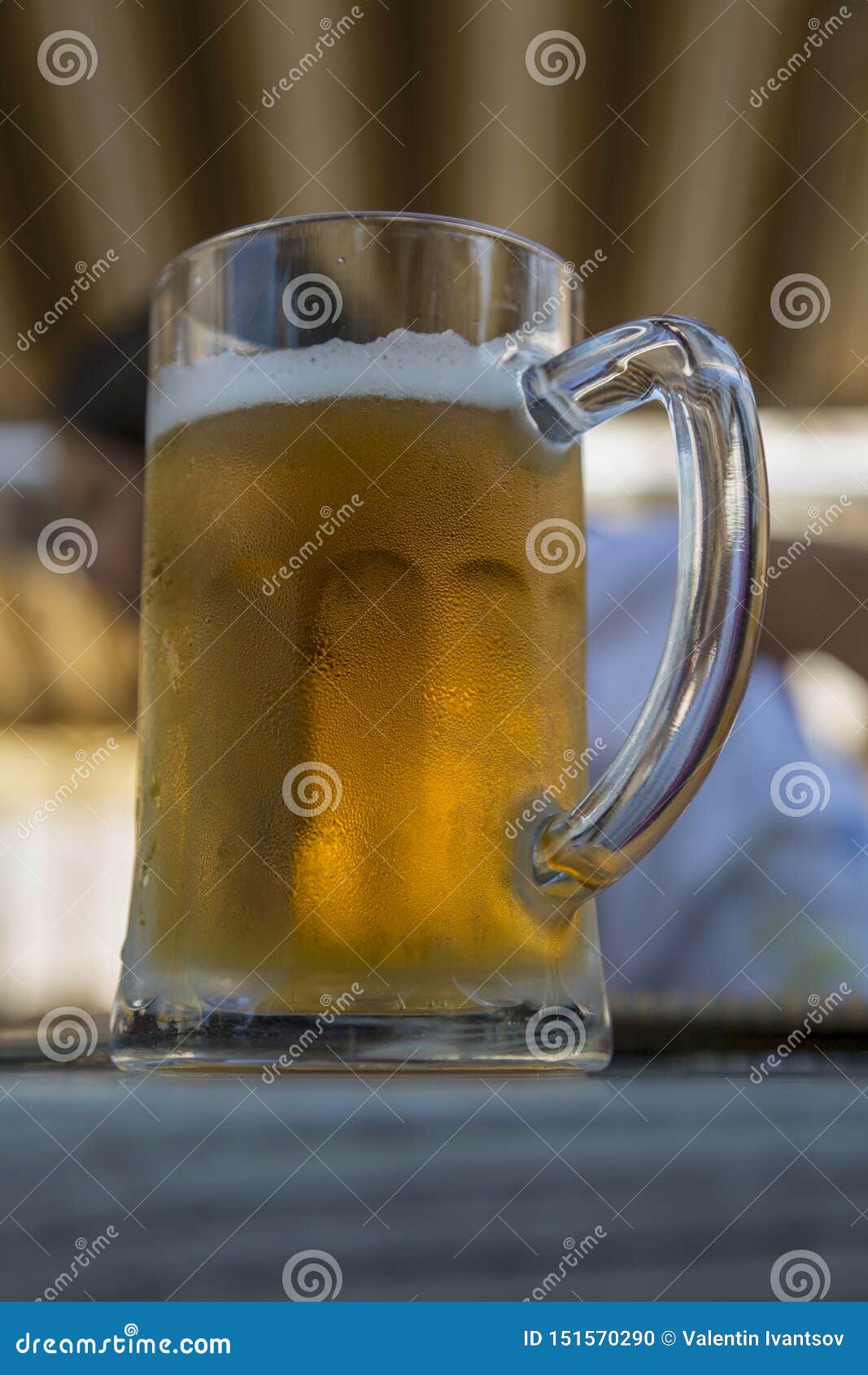 Glass Mug with a Cold Beer on the Table Stock Photo - Image of cold ...
