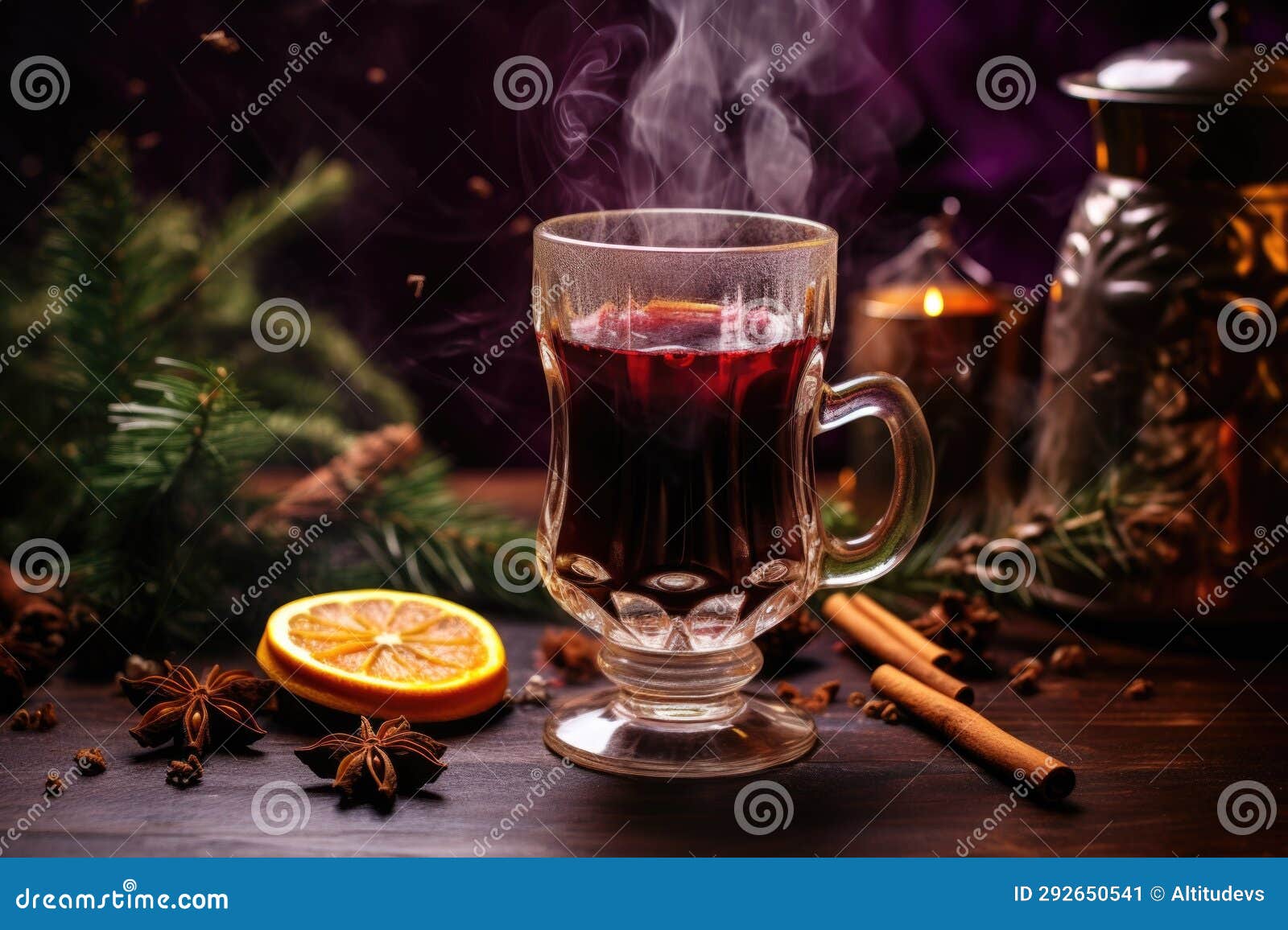 Glass of Mulled Wine with Steam Rising Stock Image - Image of glass ...