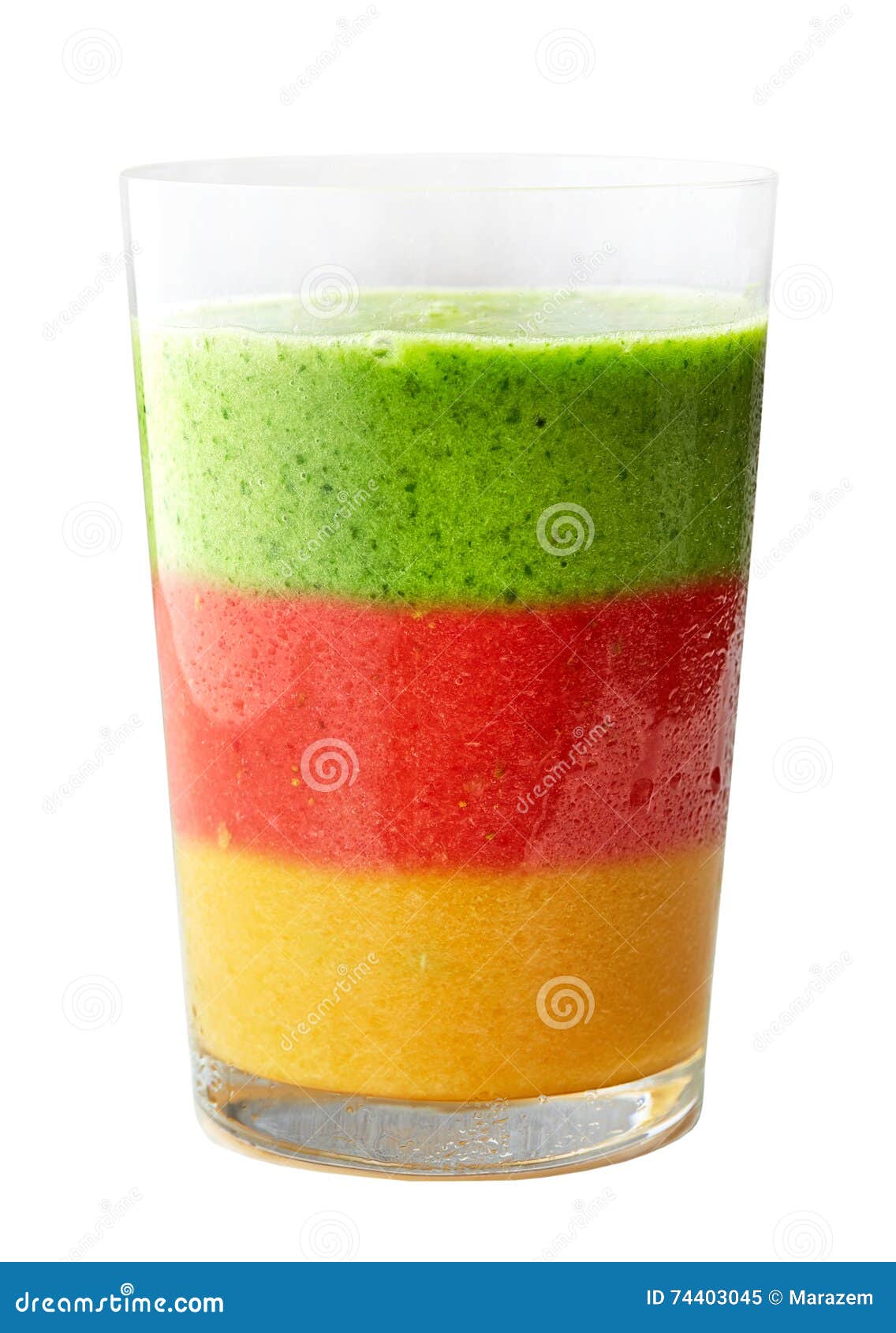 Glass of Multicolored Smoothie Stock Image - Image of banana, dieting ...