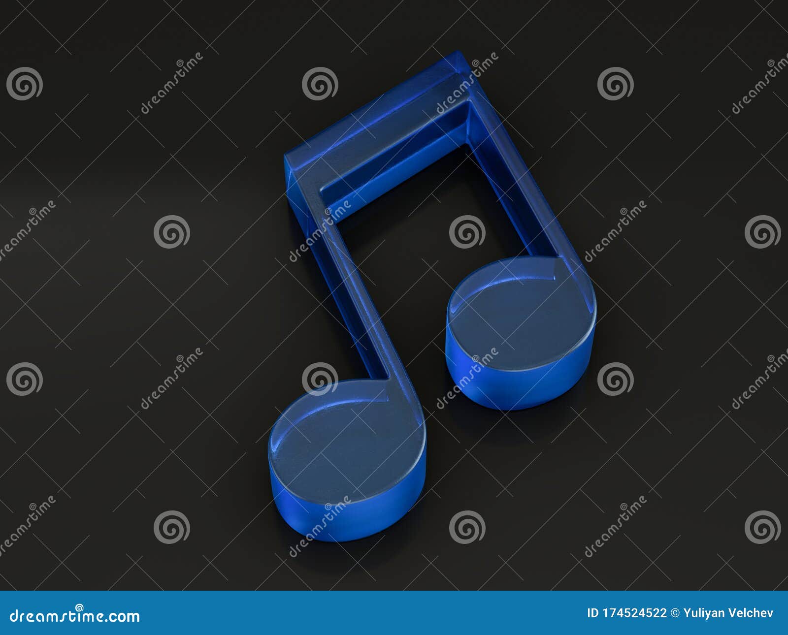 Glass Music Note Symbol on Black Stock Illustration - Illustration of ...